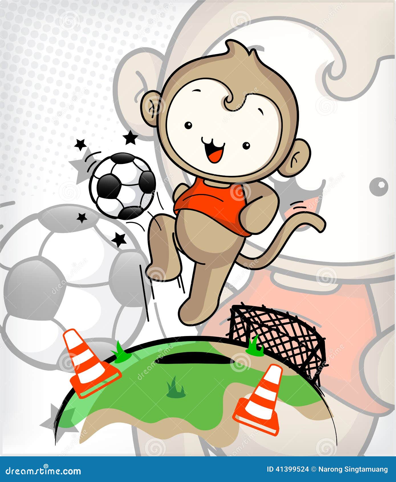 Soccer Monkeys Cartoon Vector | CartoonDealer.com #36581743