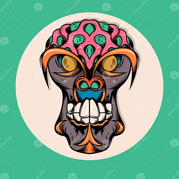Monkey Brain Illustration Monster Stock Vector - Illustration of freak ...