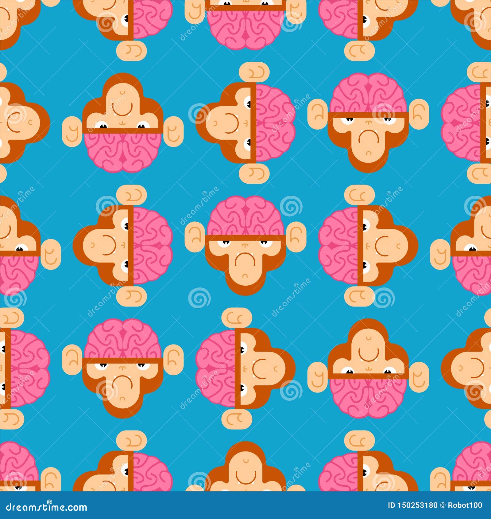 Monkey And Brain Stimulation Helmet. Apparatus Electronic Action On ...