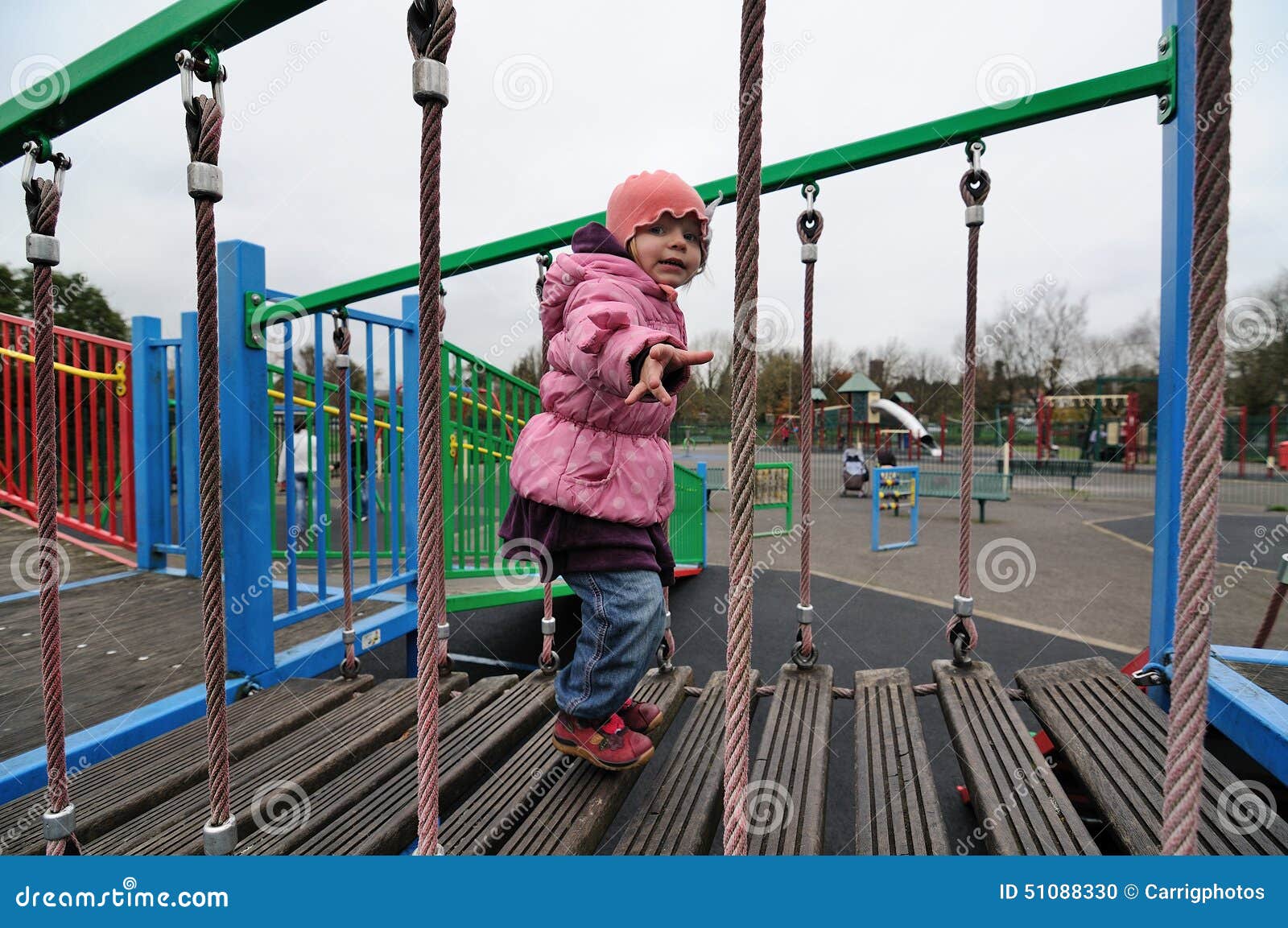 Monkey Bridge stock photo. Image of pink, wood, little - 51088330
