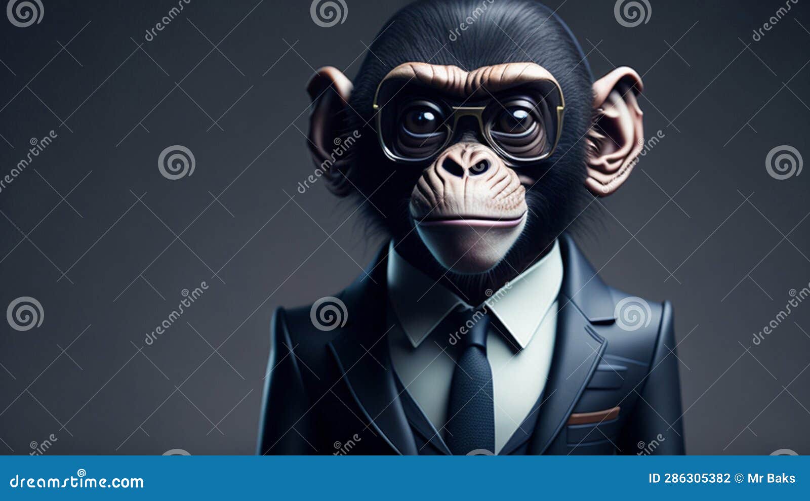 Monkey in a Business Suit and Glasses. Stock Illustration ...