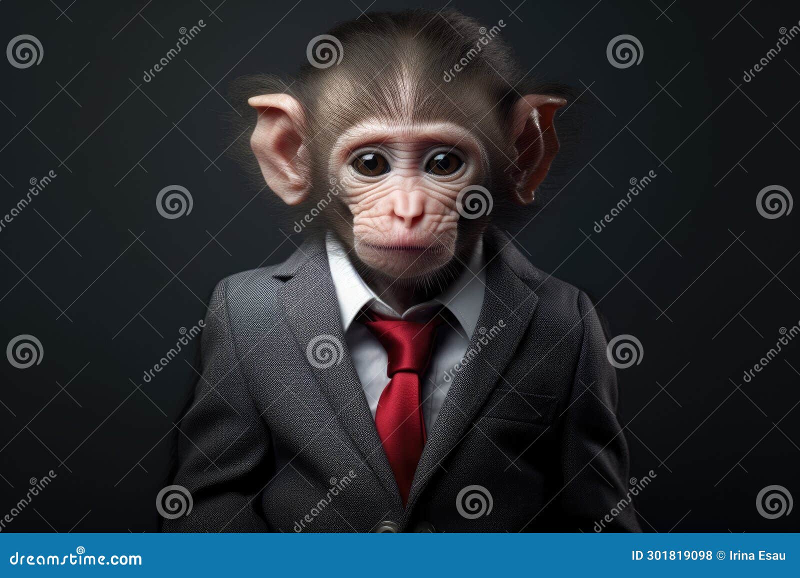 Monkey in a Business Suit with a Serious Expression Stock Photo - Image ...