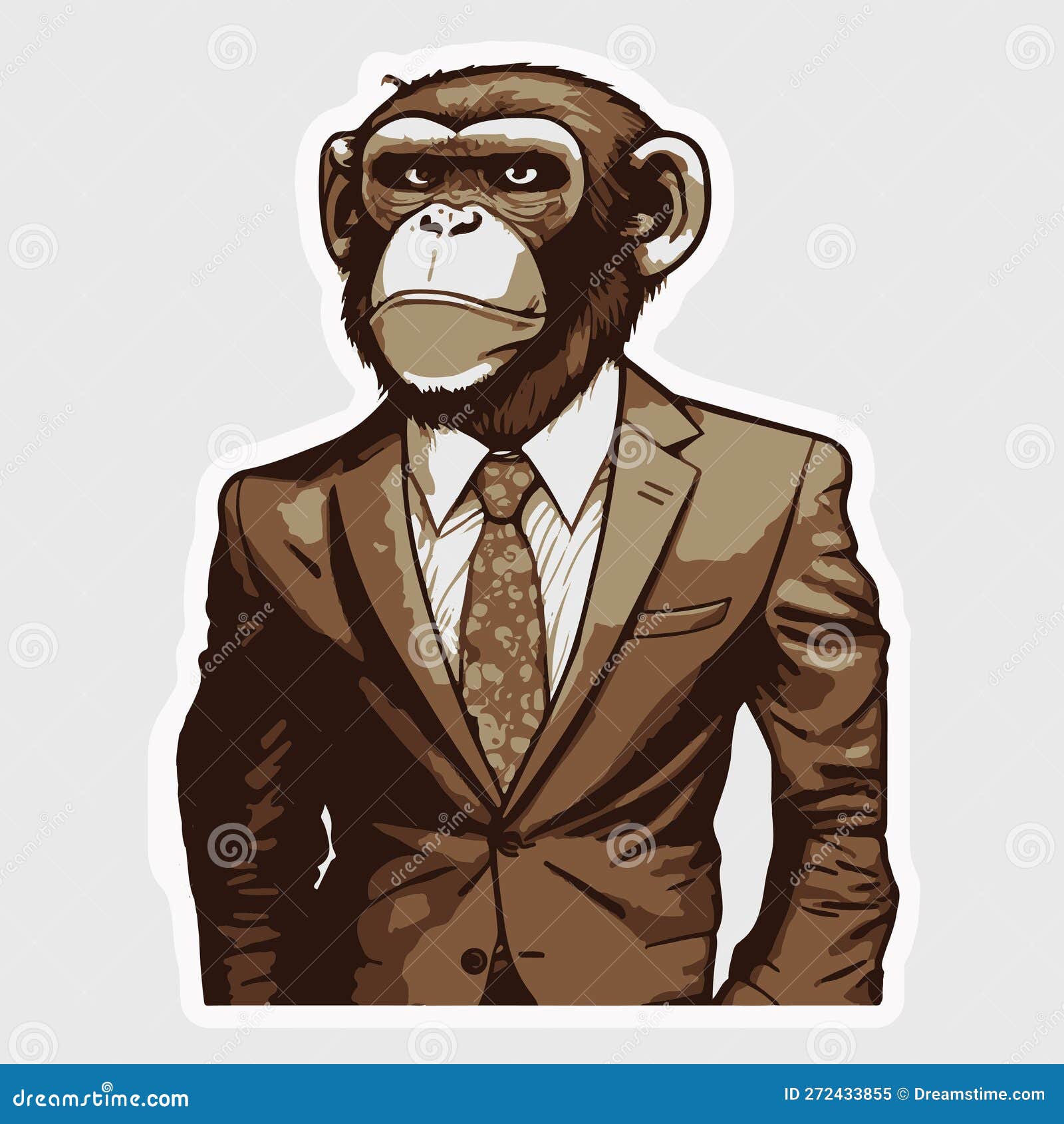 Monkey in a Business Suit with a Tie Stock Illustration - Illustration ...