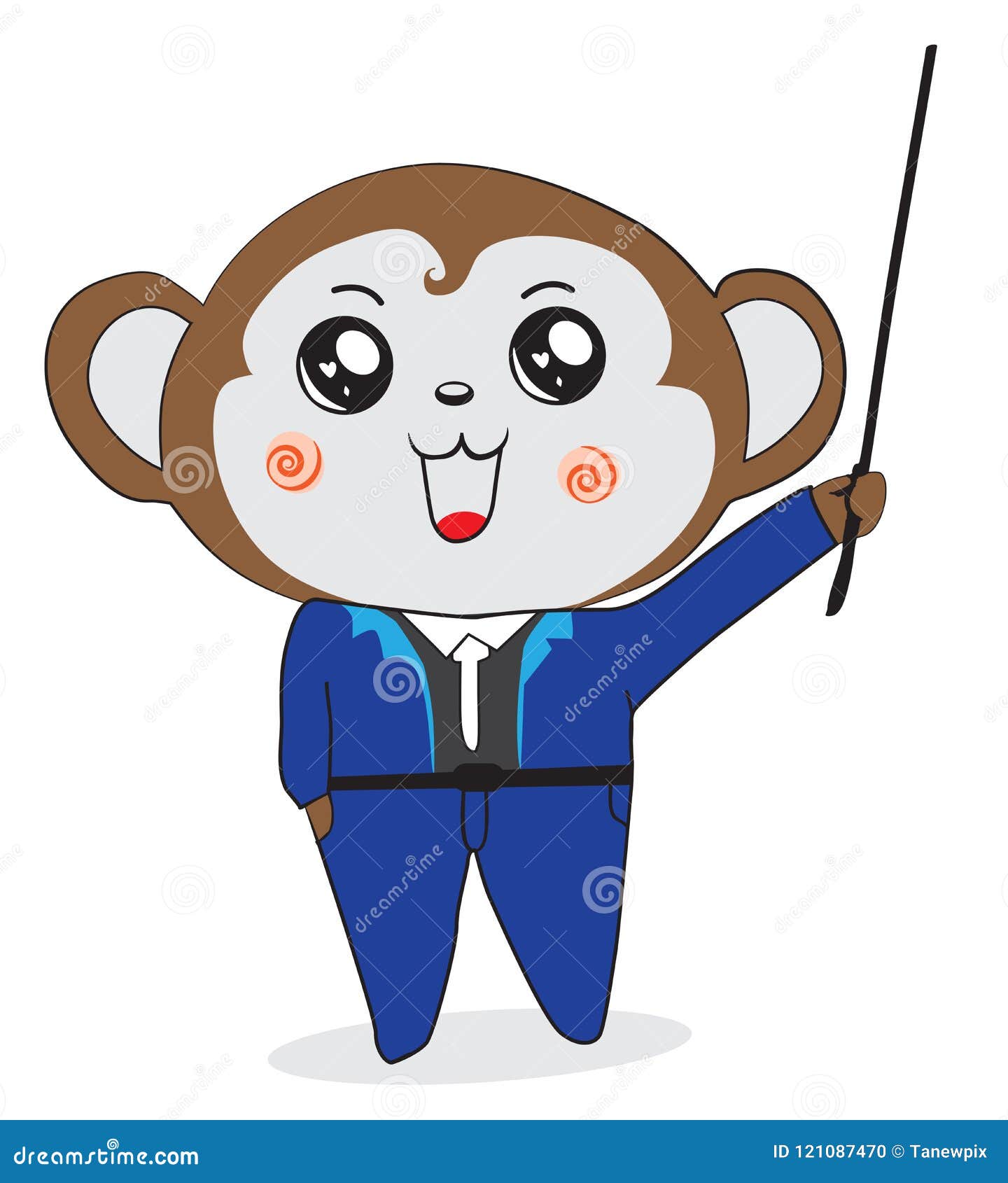 Monkey Businessman is Teaching Stock Vector - Illustration of cute ...