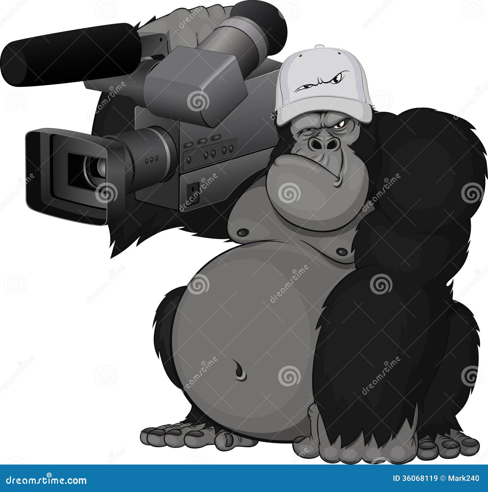 Monkey With Camera Cartoon Vector | CartoonDealer.com #36068119