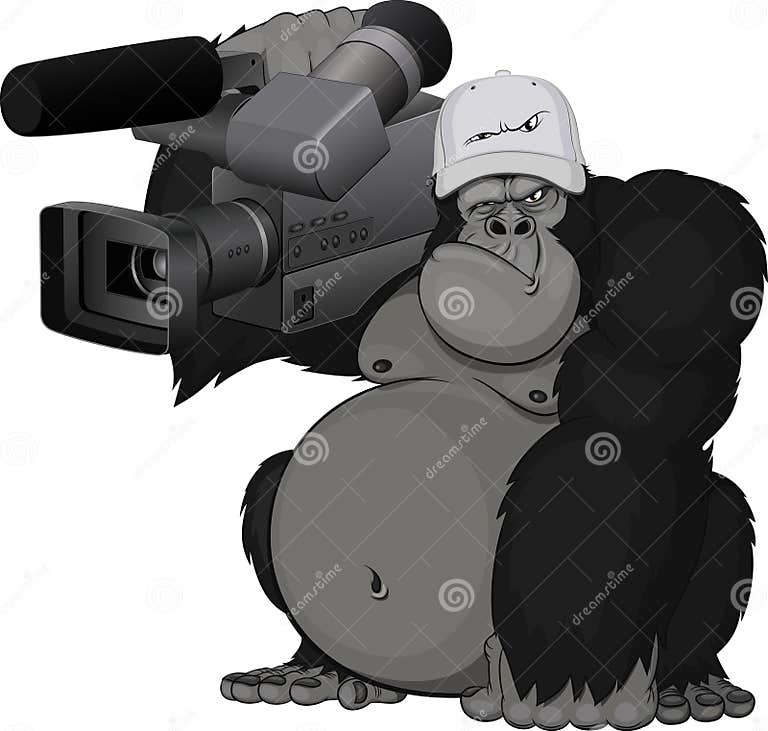 Monkey with camera stock vector. Illustration of monkey - 36068119