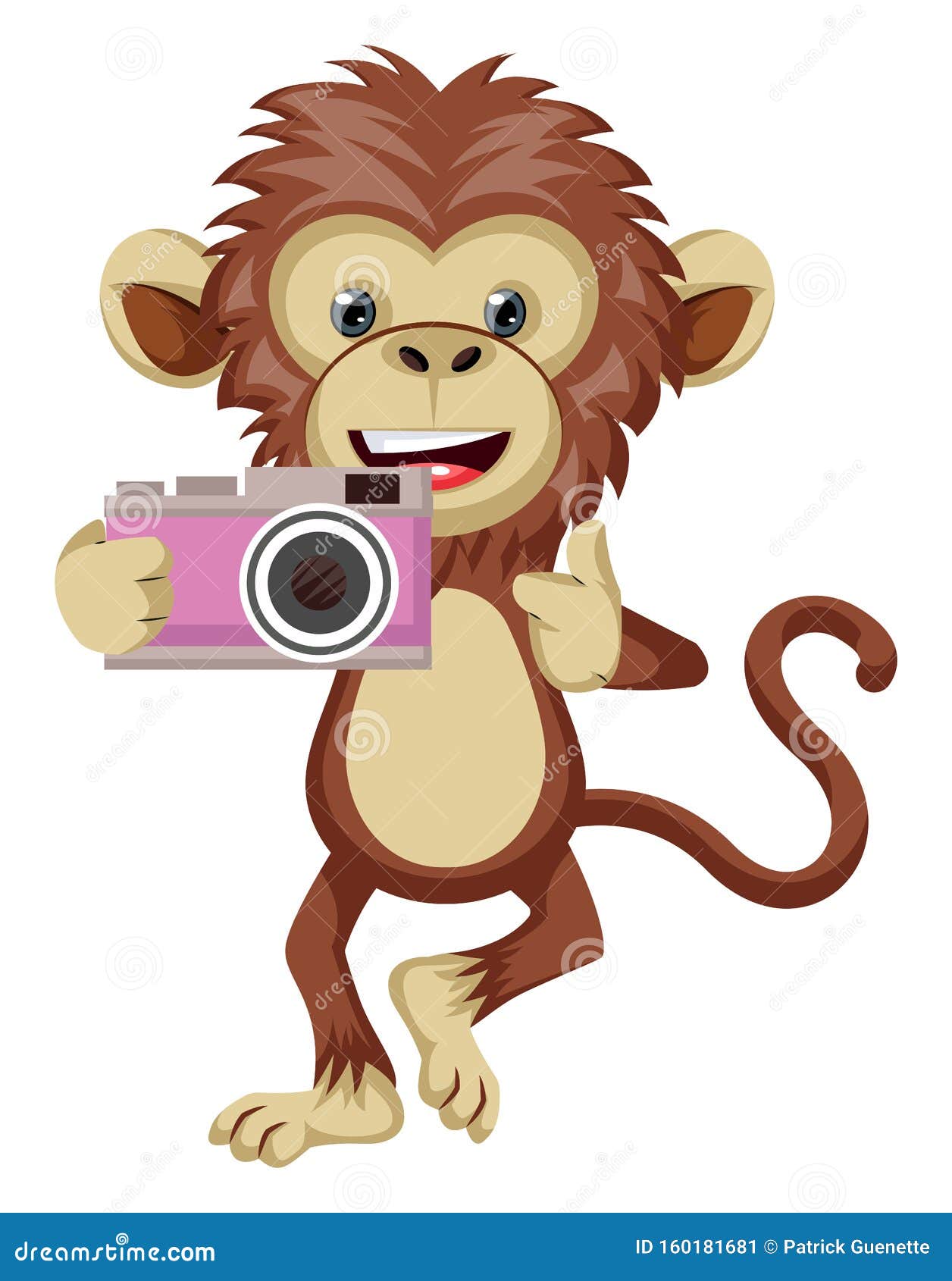 Monkey with Camera, Illustration, Vector Stock Vector - Illustration of ...