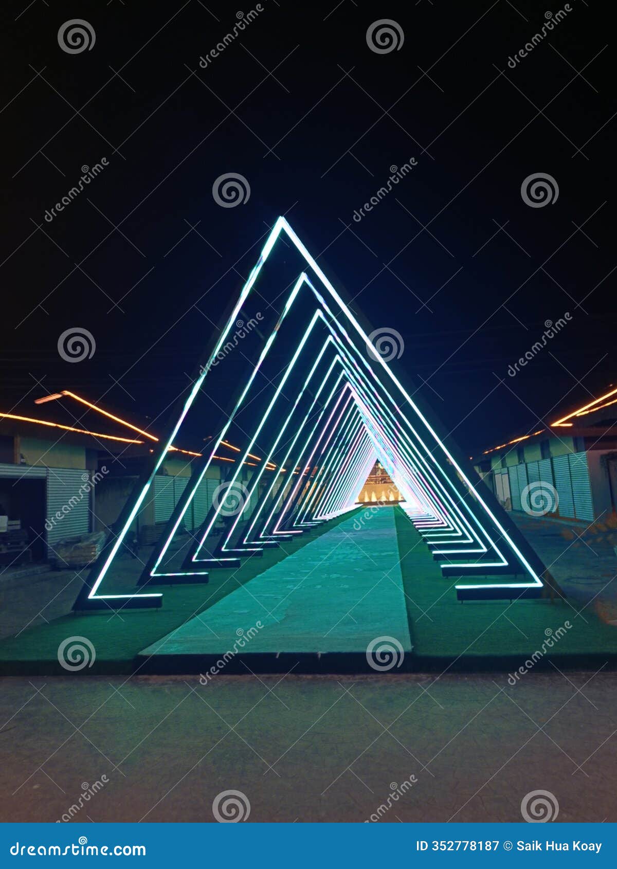 Monkey Canopy Neon Light Display Night View Stock Image - Image of blue ...