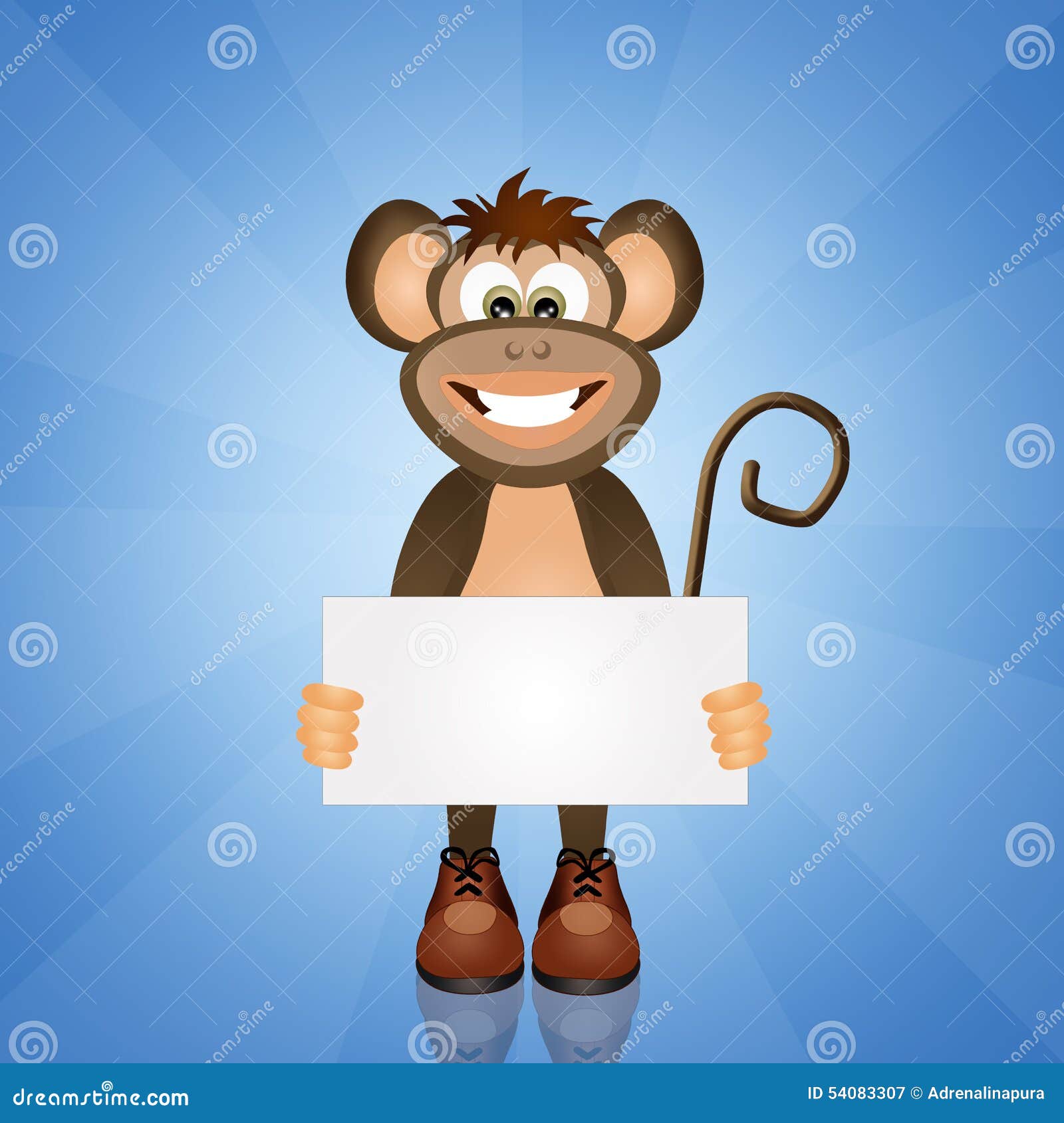 Monkey with card stock illustration. Illustration of palm - 54083307