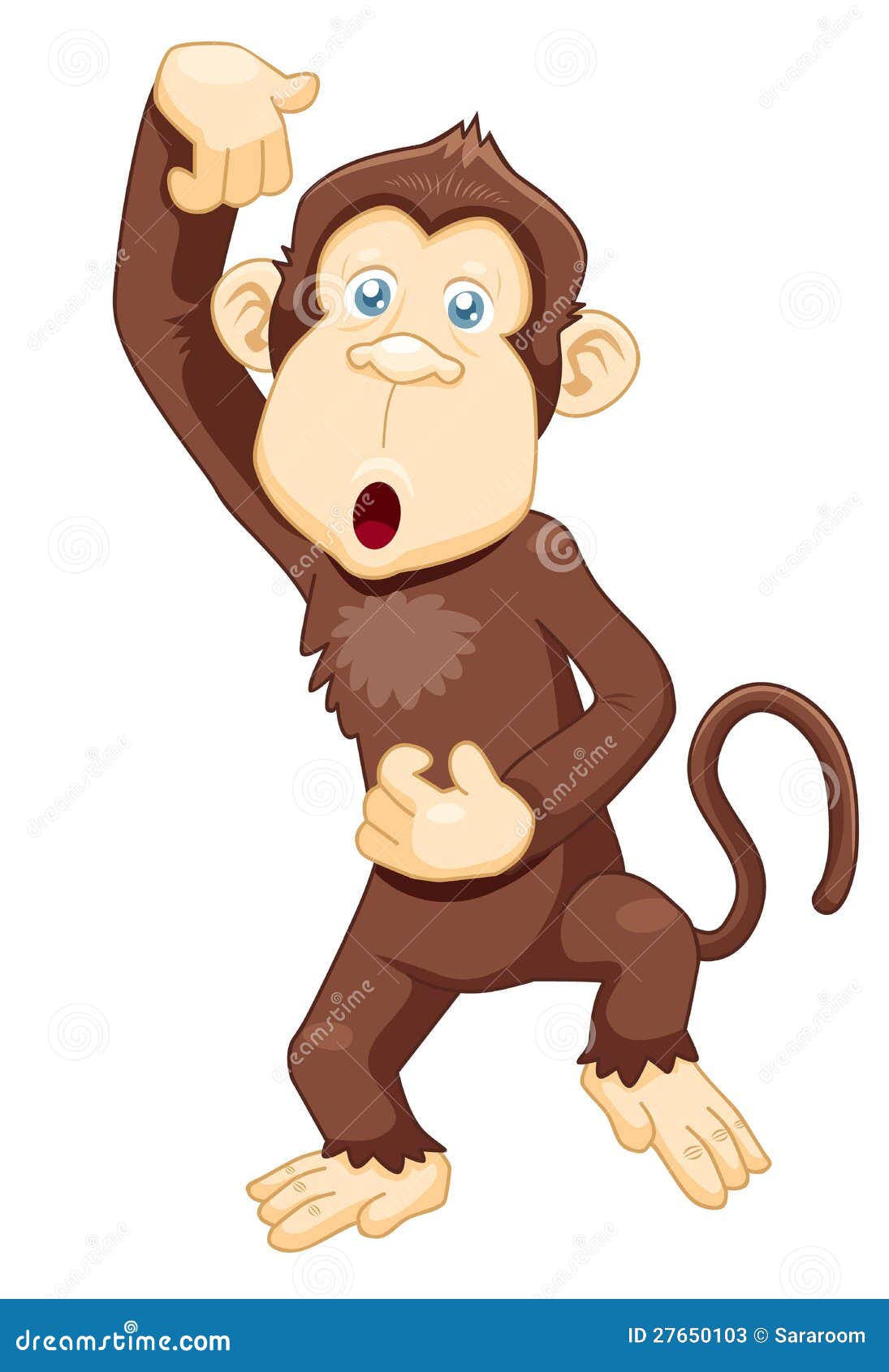 Monkey cartoon stock vector. Illustration of brown, active - 27650103
