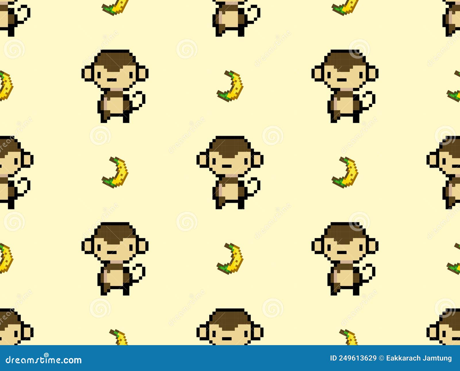 Monkey Pixel Art Safari Animal Video Game Cartoon | CartoonDealer.com ...