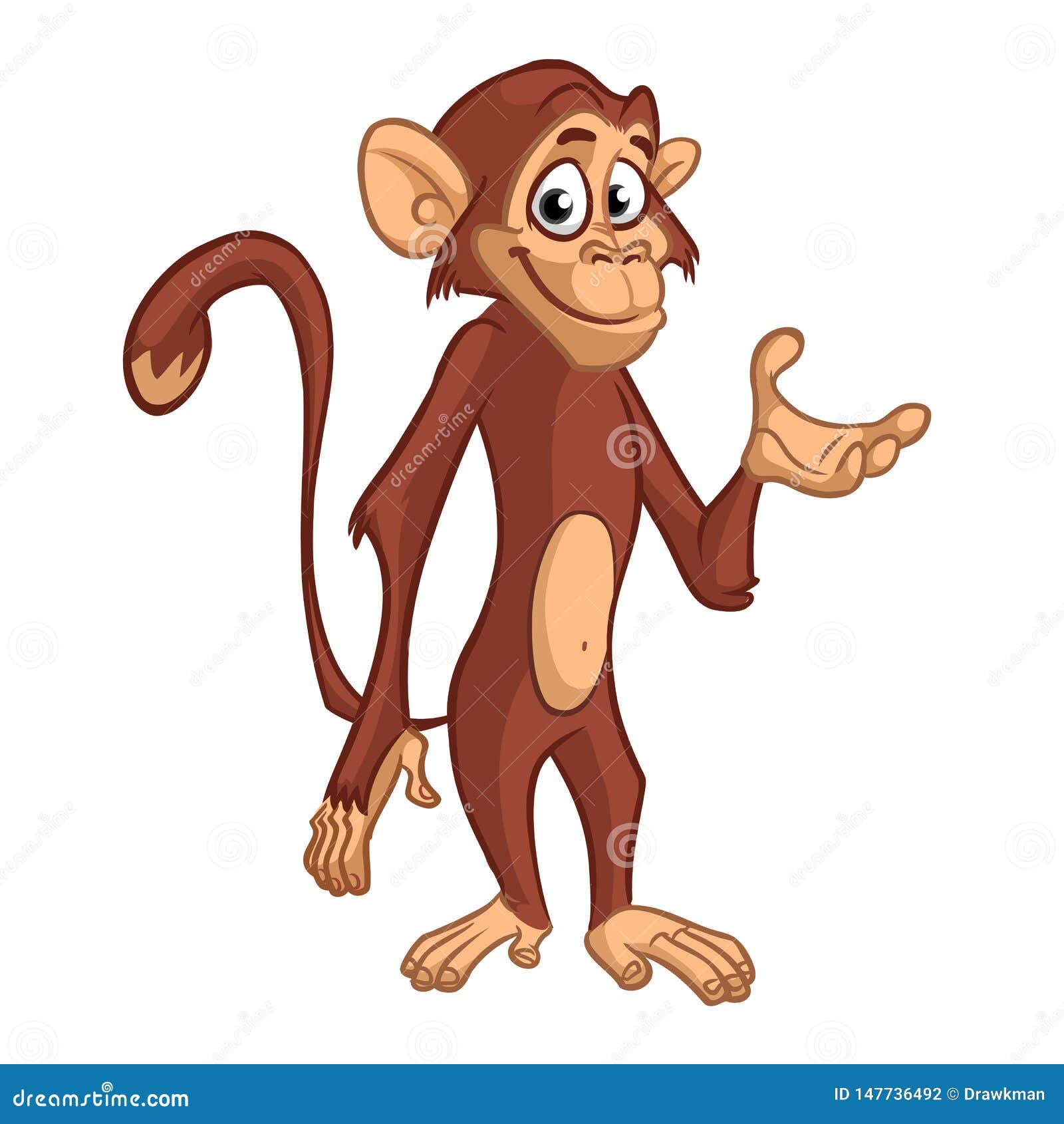Cartoon Monkey Chimpanzee. Vector Illustration Stock Vector ...