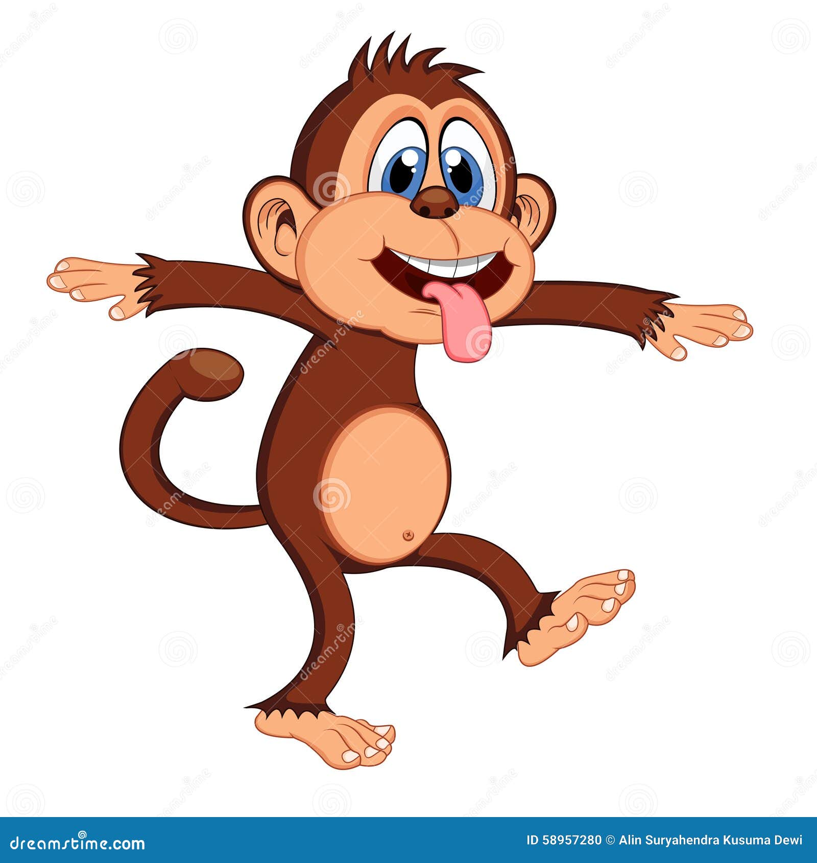 Monkey Cartoon stock vector. Illustration of nature, dancing - 58957280