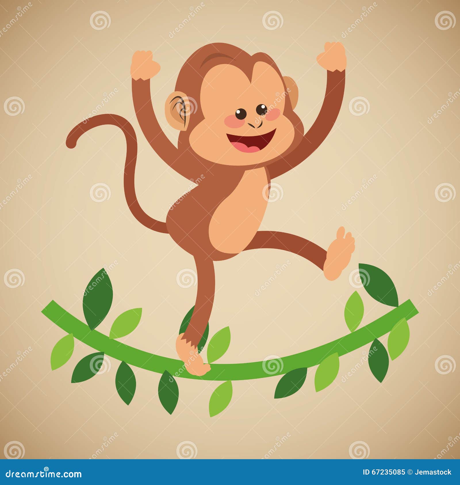 Monkey cartoon design stock illustration. Illustration of design - 67235085