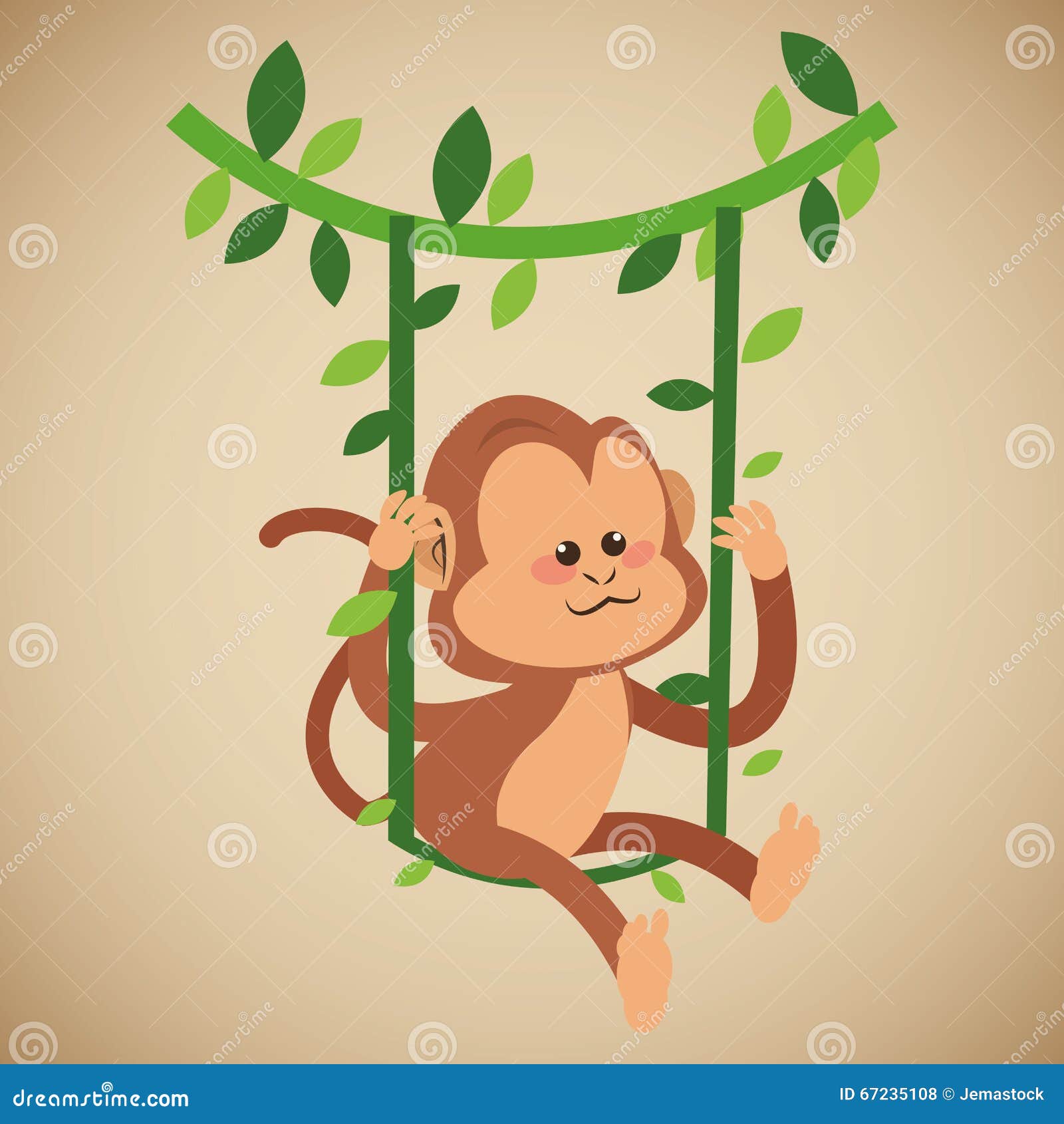 Monkey cartoon design stock illustration. Illustration of funny - 67235108