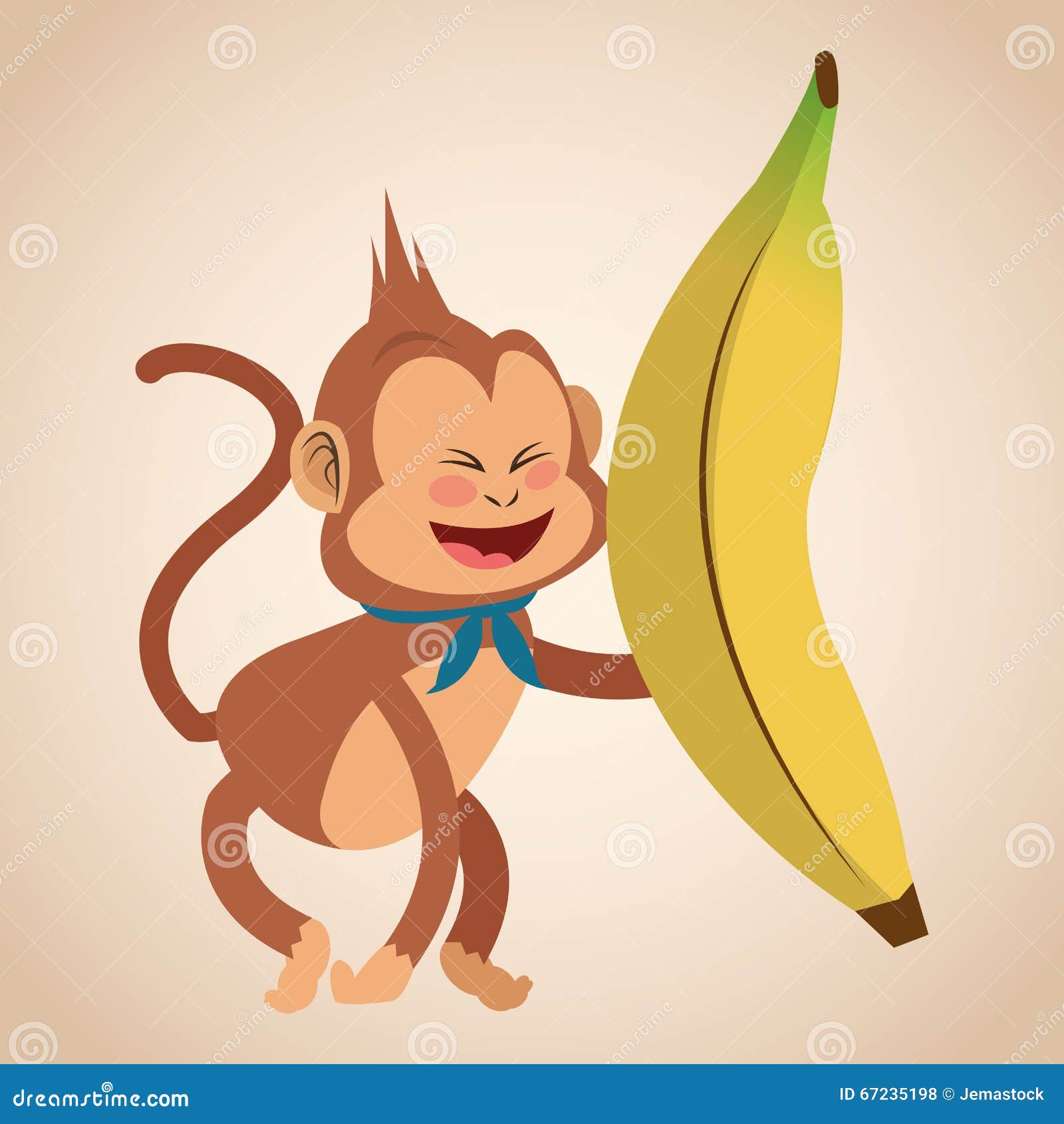 Monkey cartoon design stock illustration. Illustration of happy - 67235198