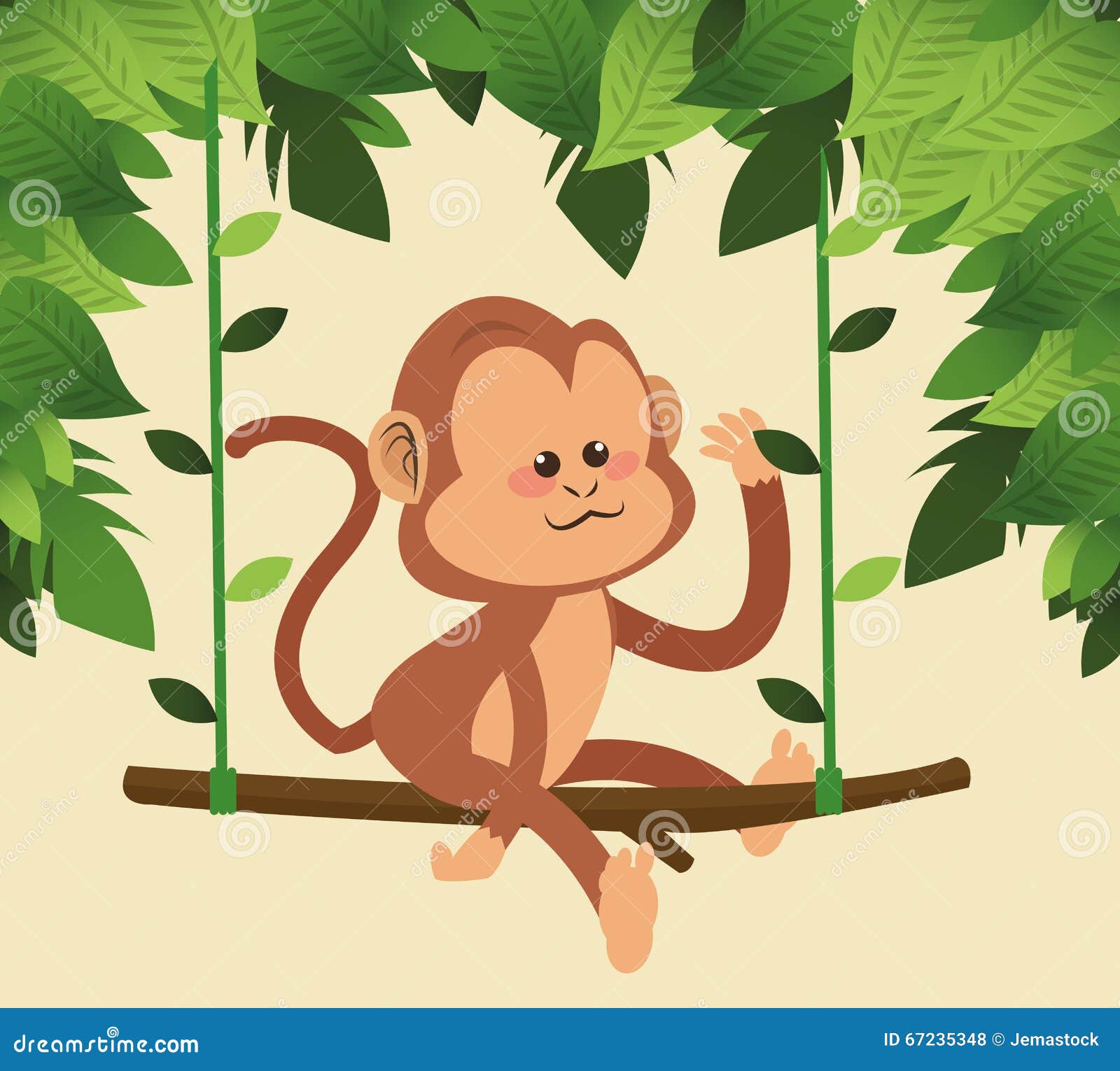 Monkey cartoon design stock illustration. Illustration of tree - 67235348