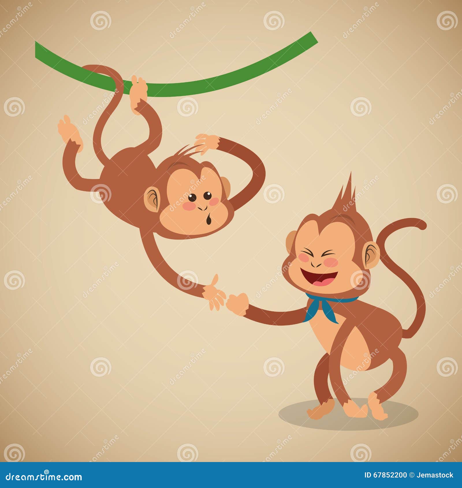 Monkey cartoon design stock vector. Illustration of card - 67852200