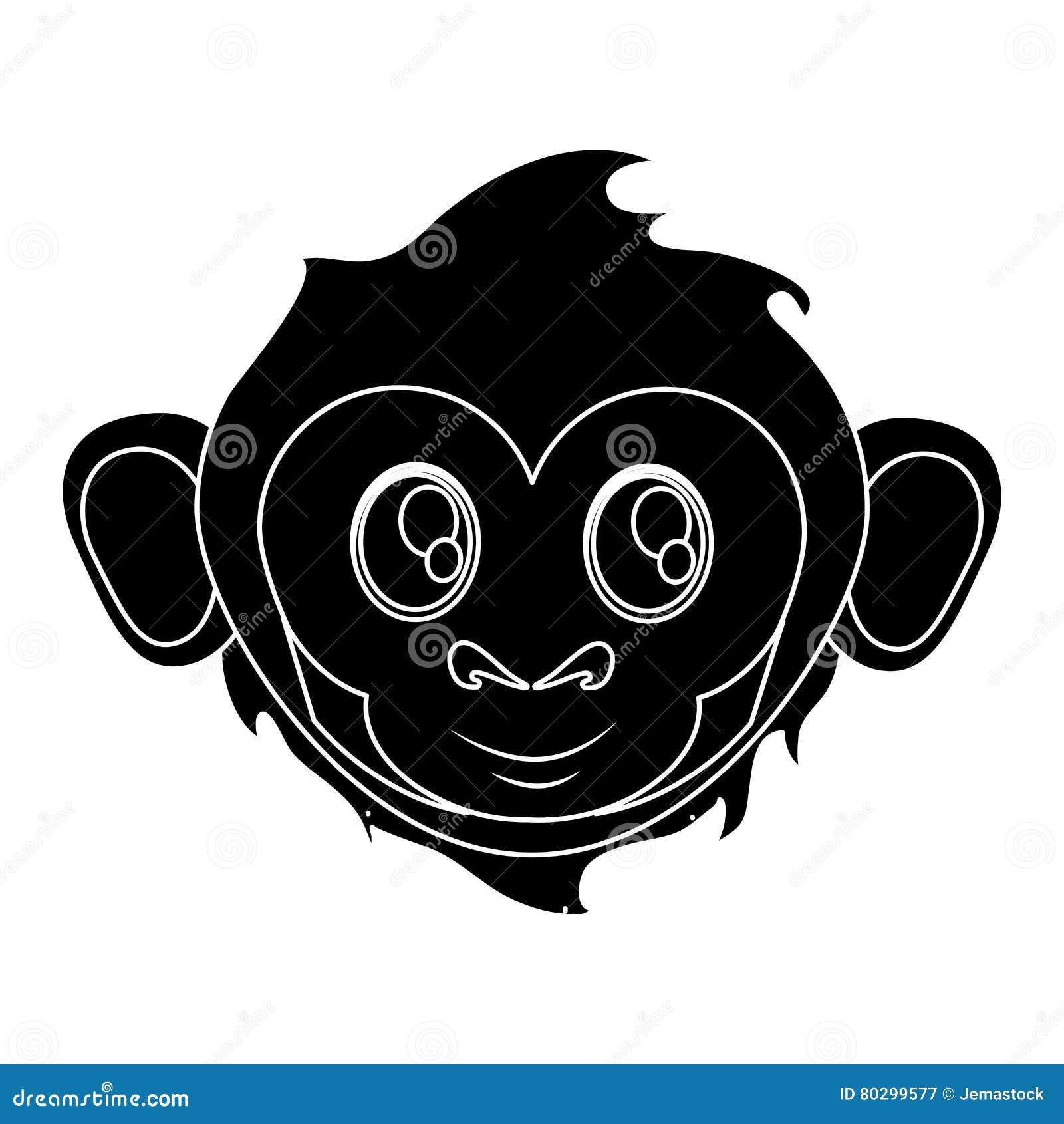 Monkey cartoon face design stock vector. Illustration of vector - 80299577