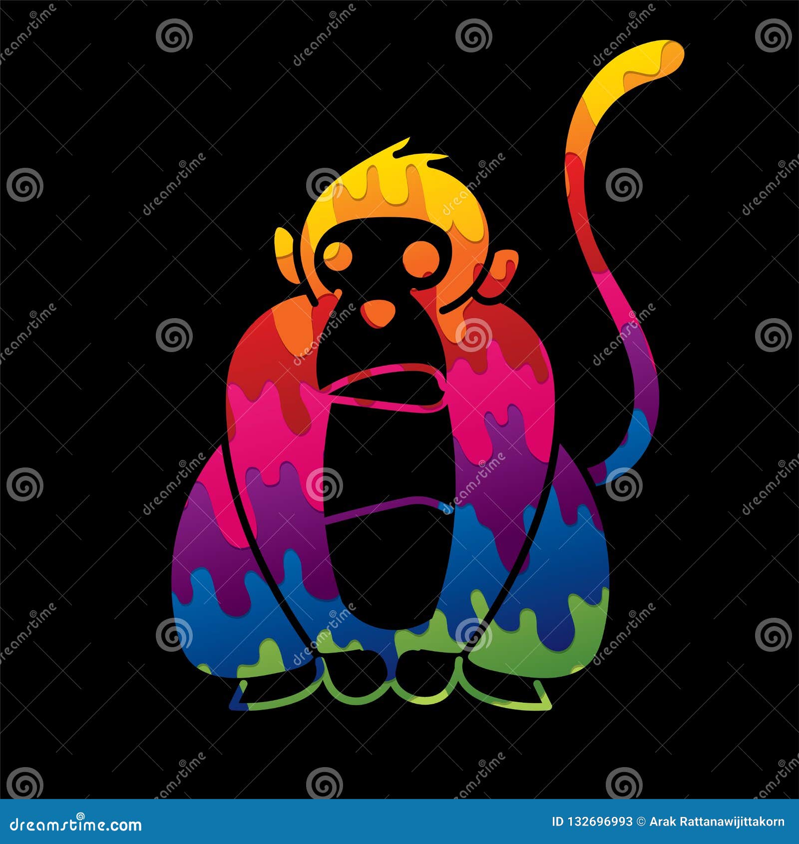 Monkey Cartoon Graphic Vector Stock Vector - Illustration of filch ...