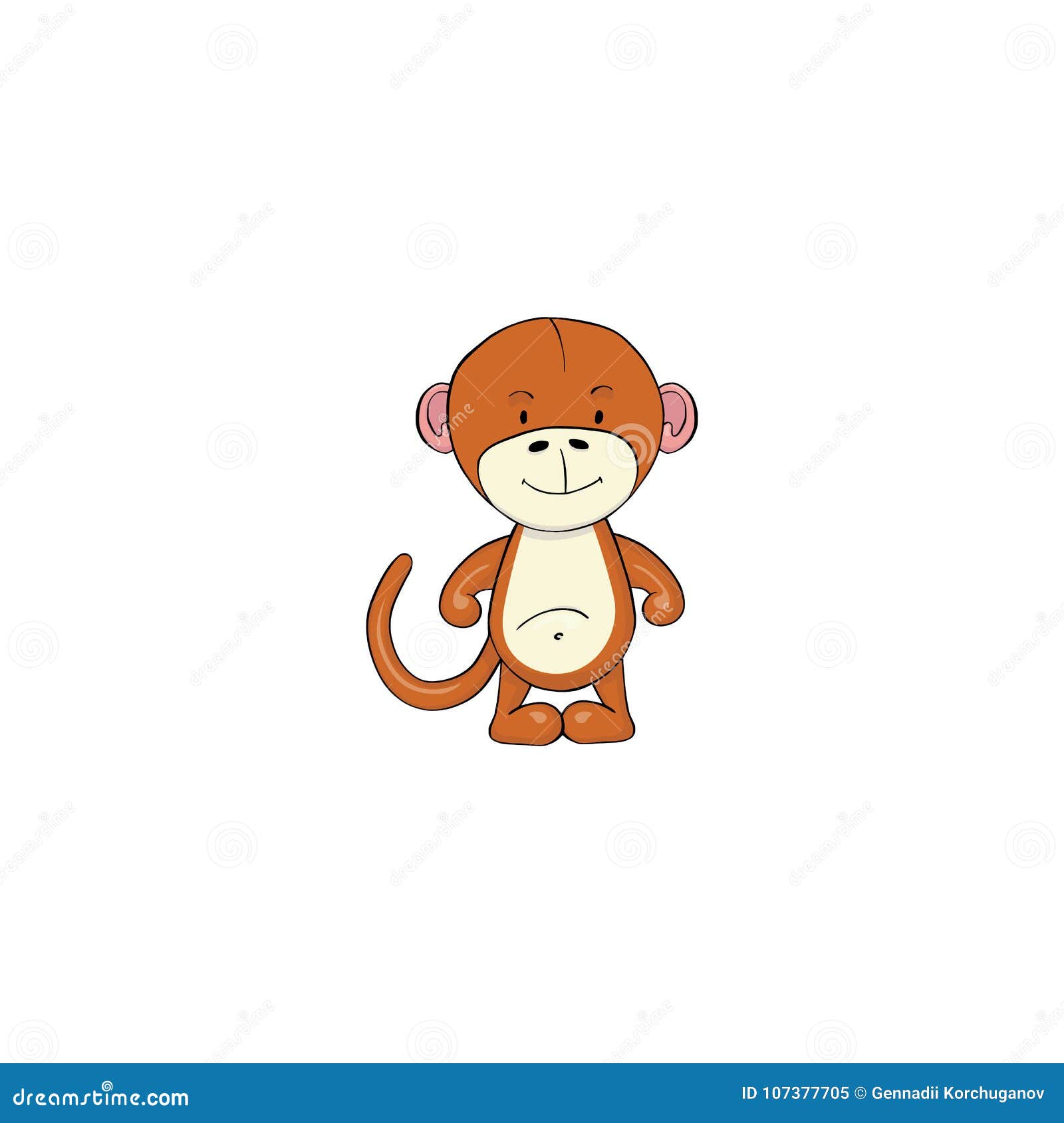 Monkey cartoon icon stock vector. Illustration of happy - 107377705