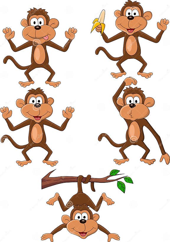 Monkey cartoon set stock vector. Illustration of dancing - 27330059