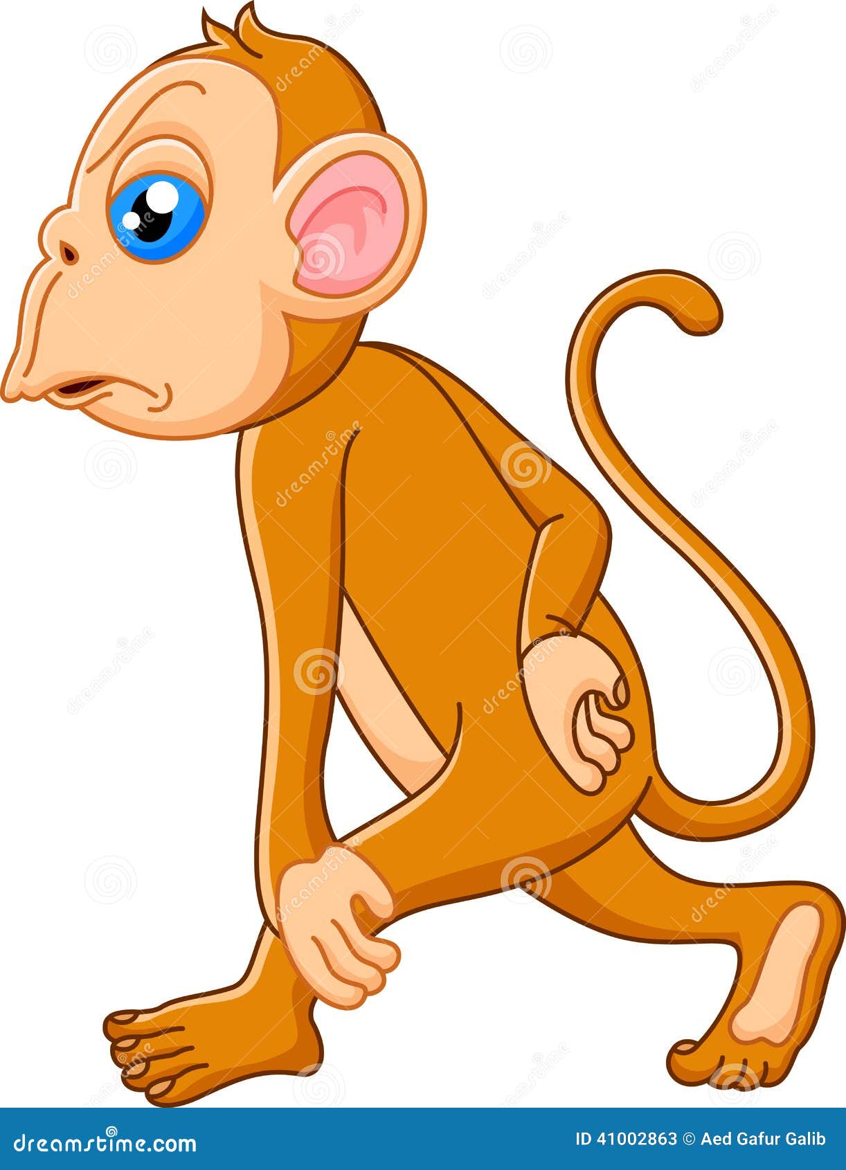 Monkey cartoon thinking stock vector. Illustration of facial - 41002863