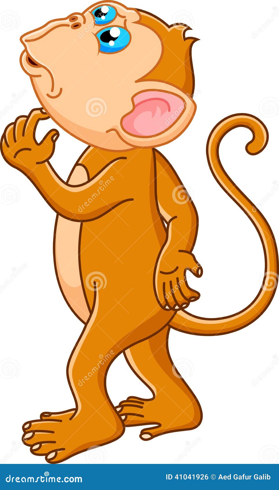 Monkey cartoon thinking stock vector. Illustration of active - 41041926