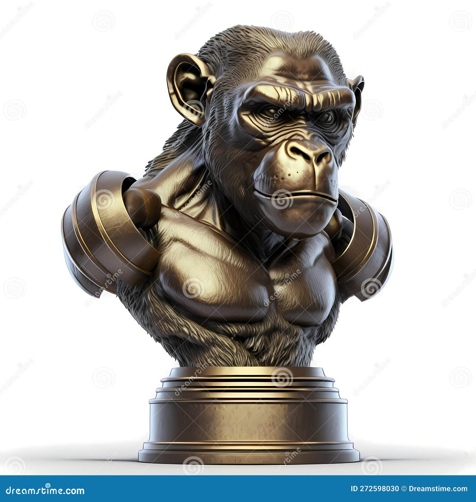Monkey Champion Trophy. Generative AI Stock Illustration - Illustration ...