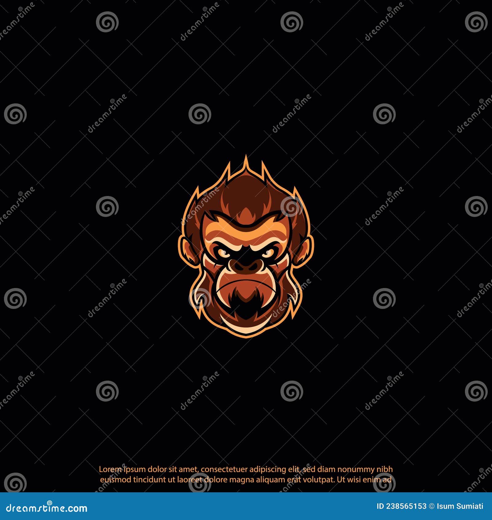 Monkey mascot logo design stock vector. Illustration of good - 238565153