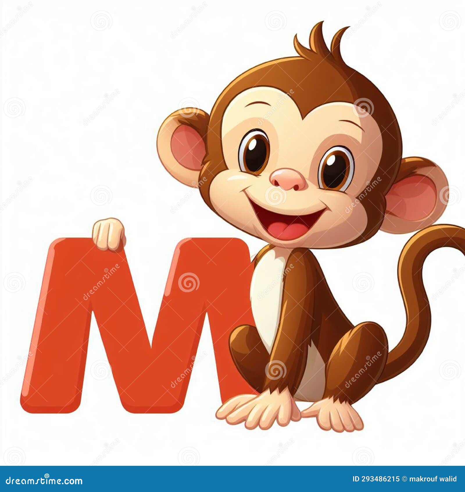 Monkey Clipart And Letter M Stock Photo | CartoonDealer.com #293486184