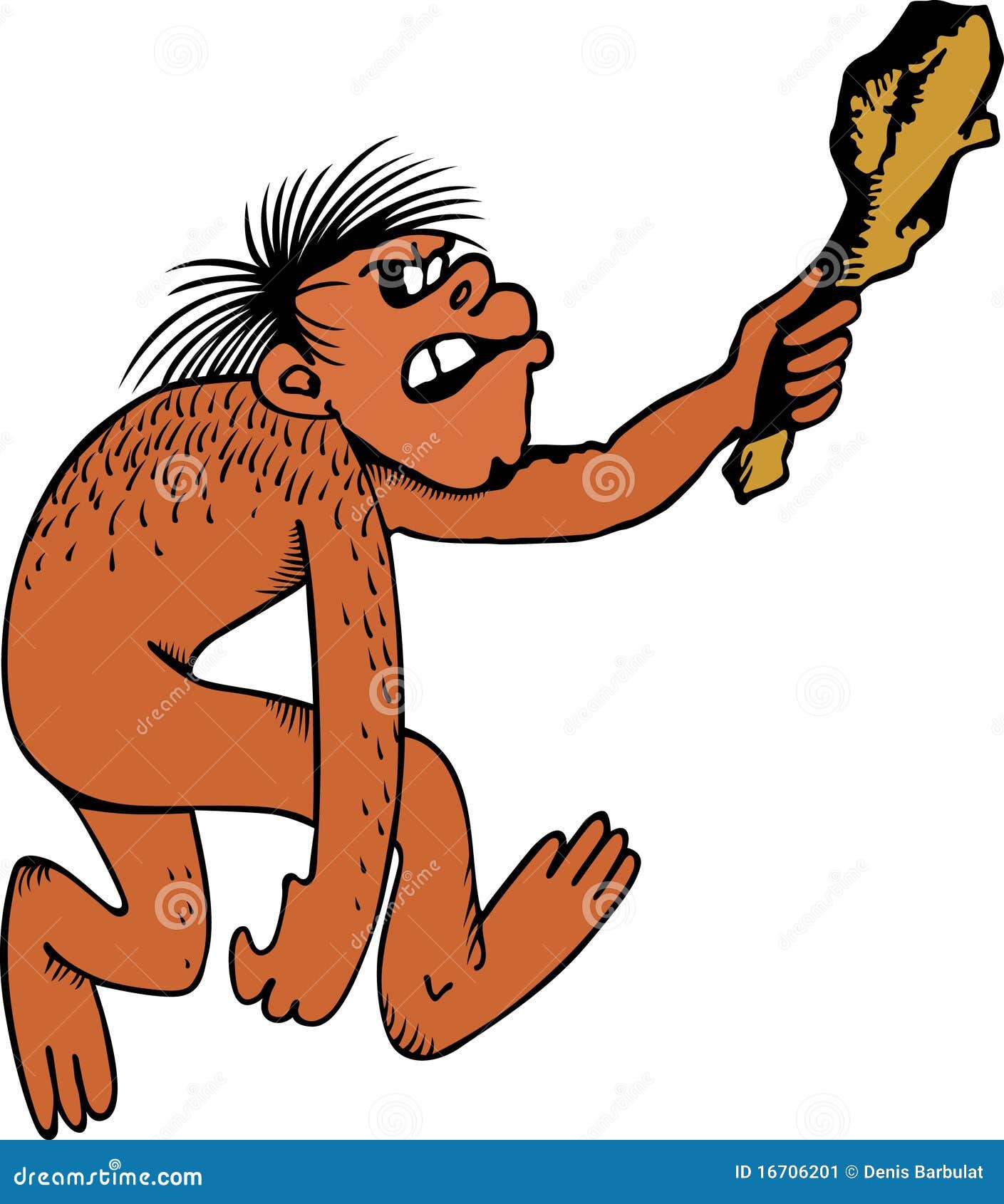 Monkey with club stock vector. Illustration of attack - 16706201