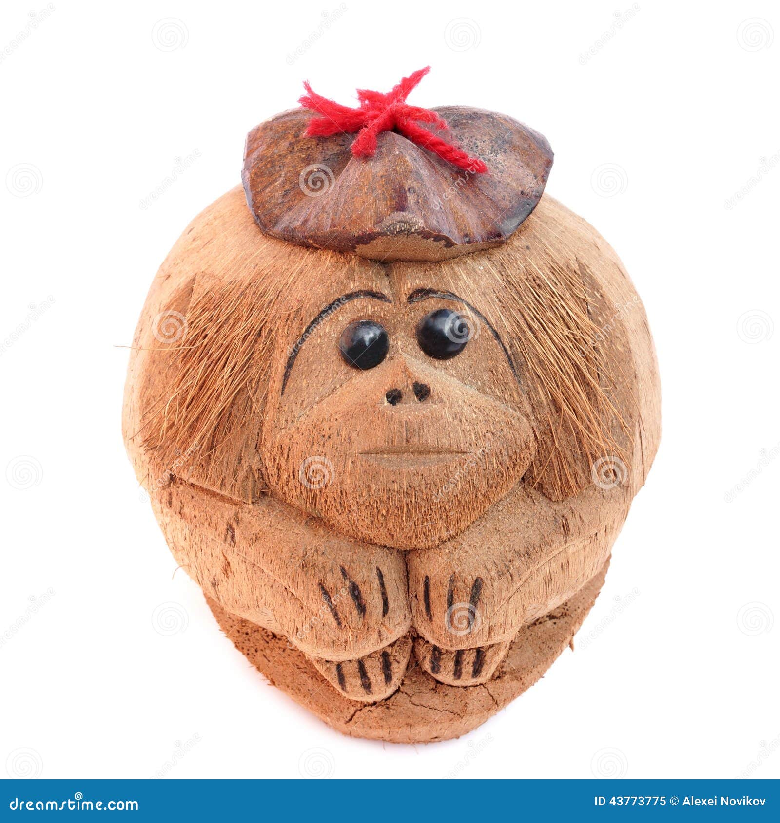 Monkey from a coconut stock image. Image of handmade - 43773775