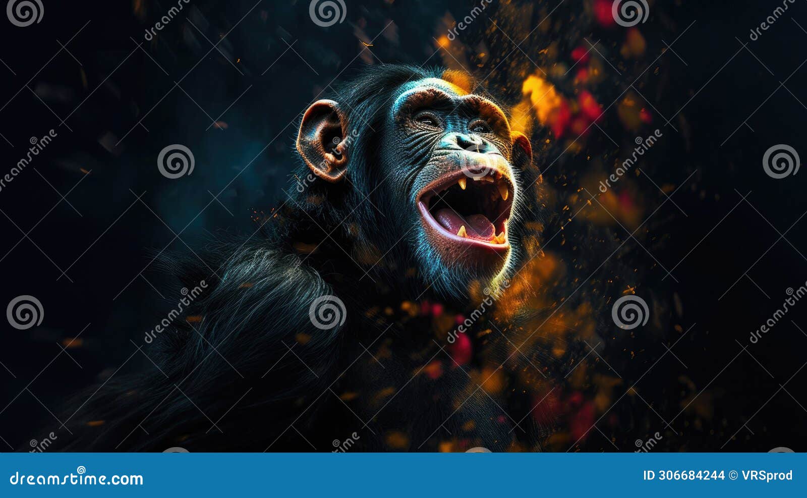 Monkey Colorful Explosion AI Generated Stock Photo - Image of colorful ...