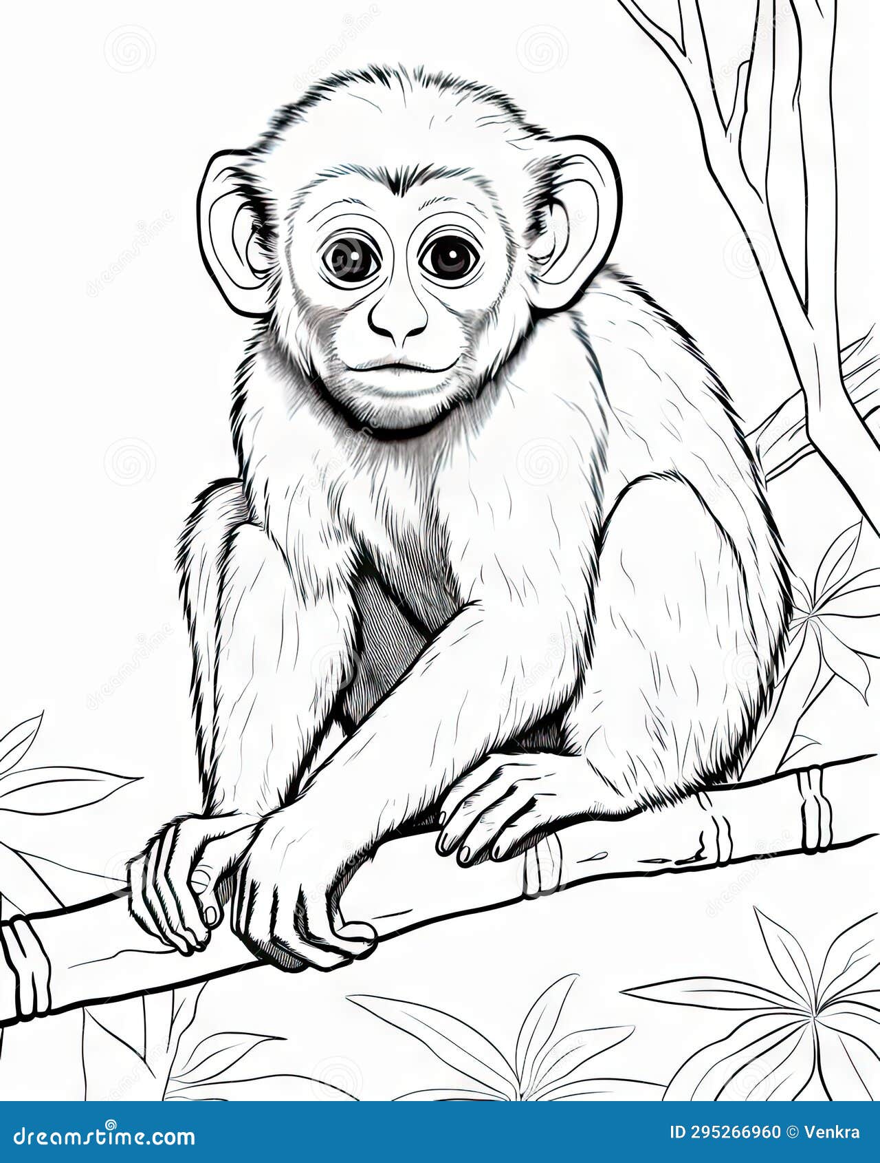 Monkey Coloring Pages for Kids Stock Photo - Image of kids, monkey ...