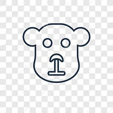 Monkey Concept Vector Linear Icon Isolated on Transparent Background ...