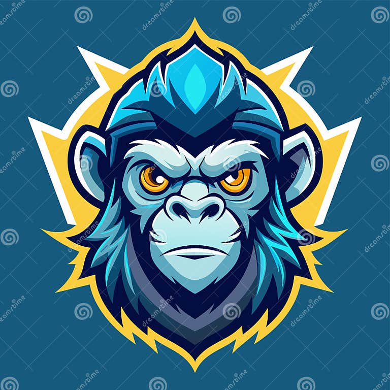 A Monkey with a Crown on Its Head, Cool Monkey Logo Design Vector ...