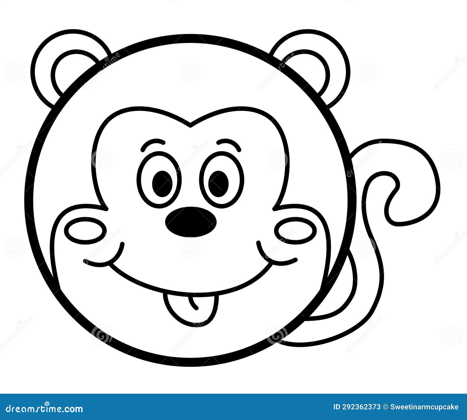 Monkey - Curious Animal Face with a Mischievous Grin Stock Vector ...