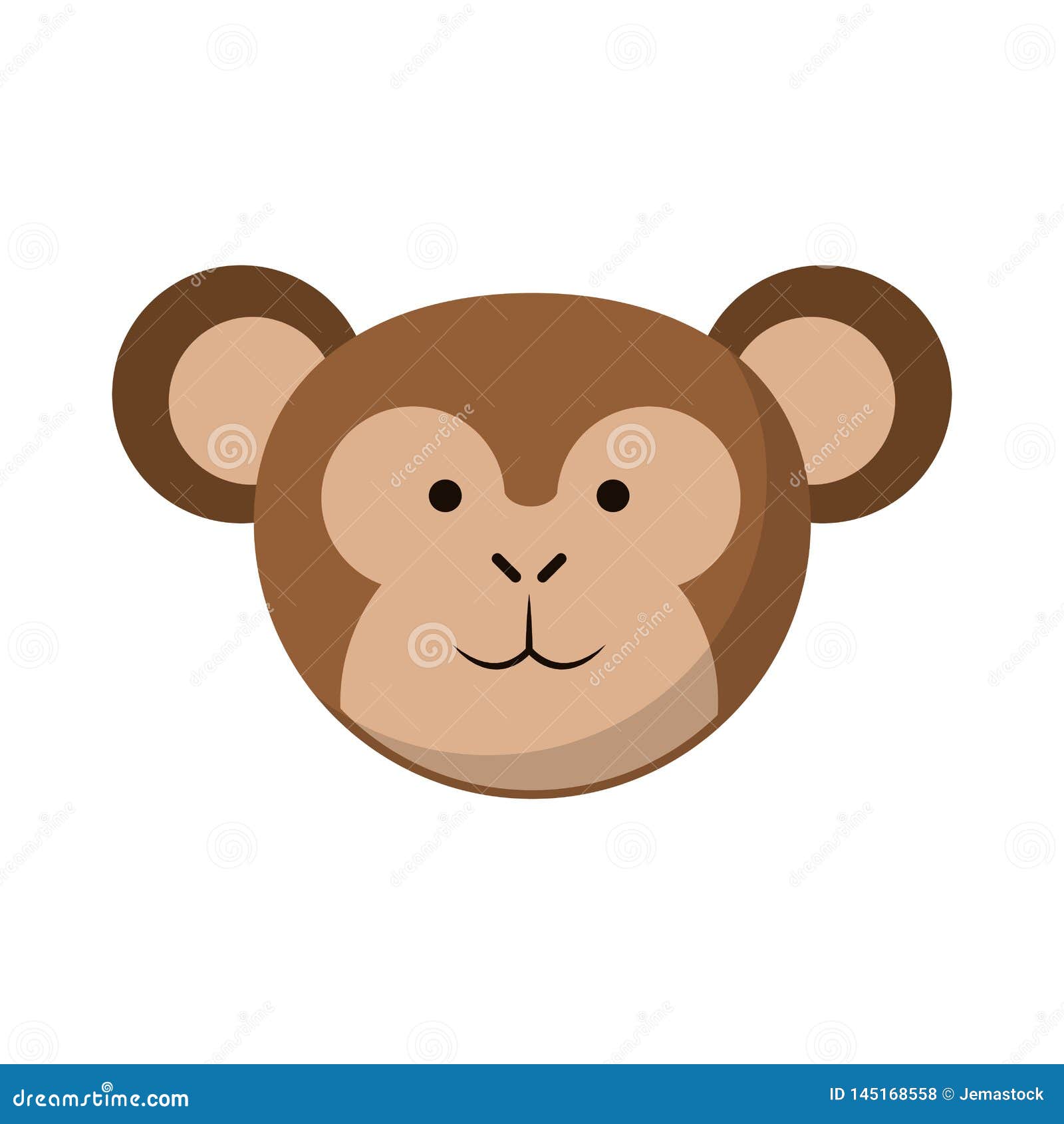 Monkey cute animal head stock vector. Illustration of mascot - 145168558
