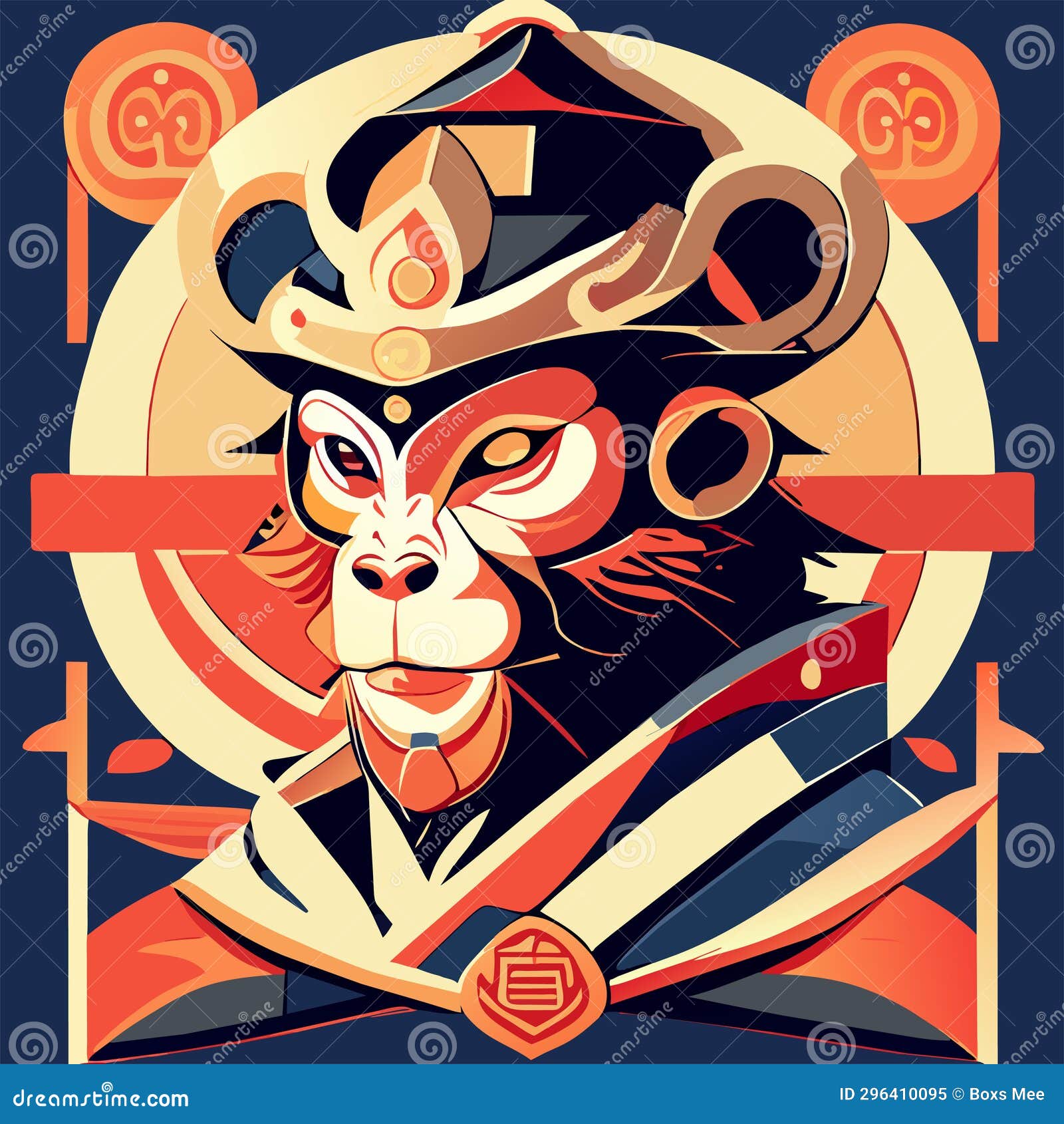 Monkey with a Dagger in His Hand. Vector Illustration for Your Design ...