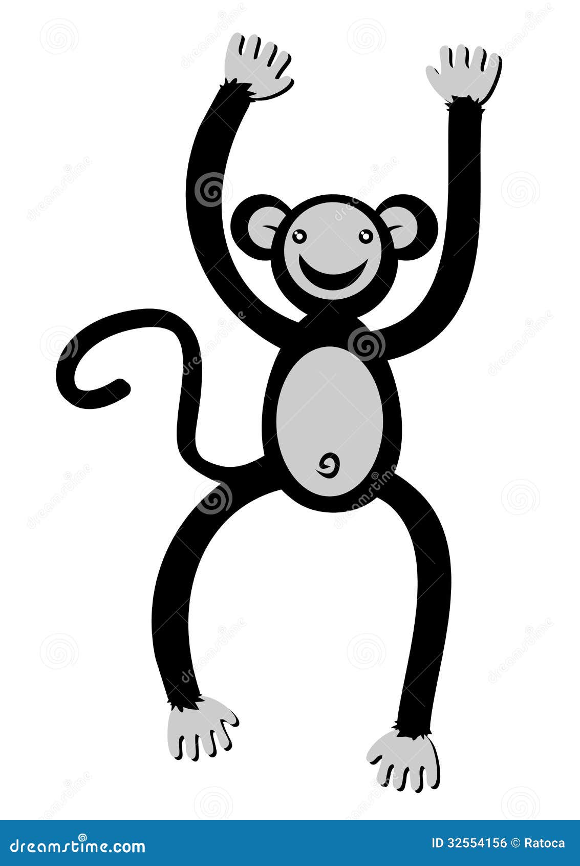 Monkey Dance Attraction Animal Vector Illustration Transparent ...