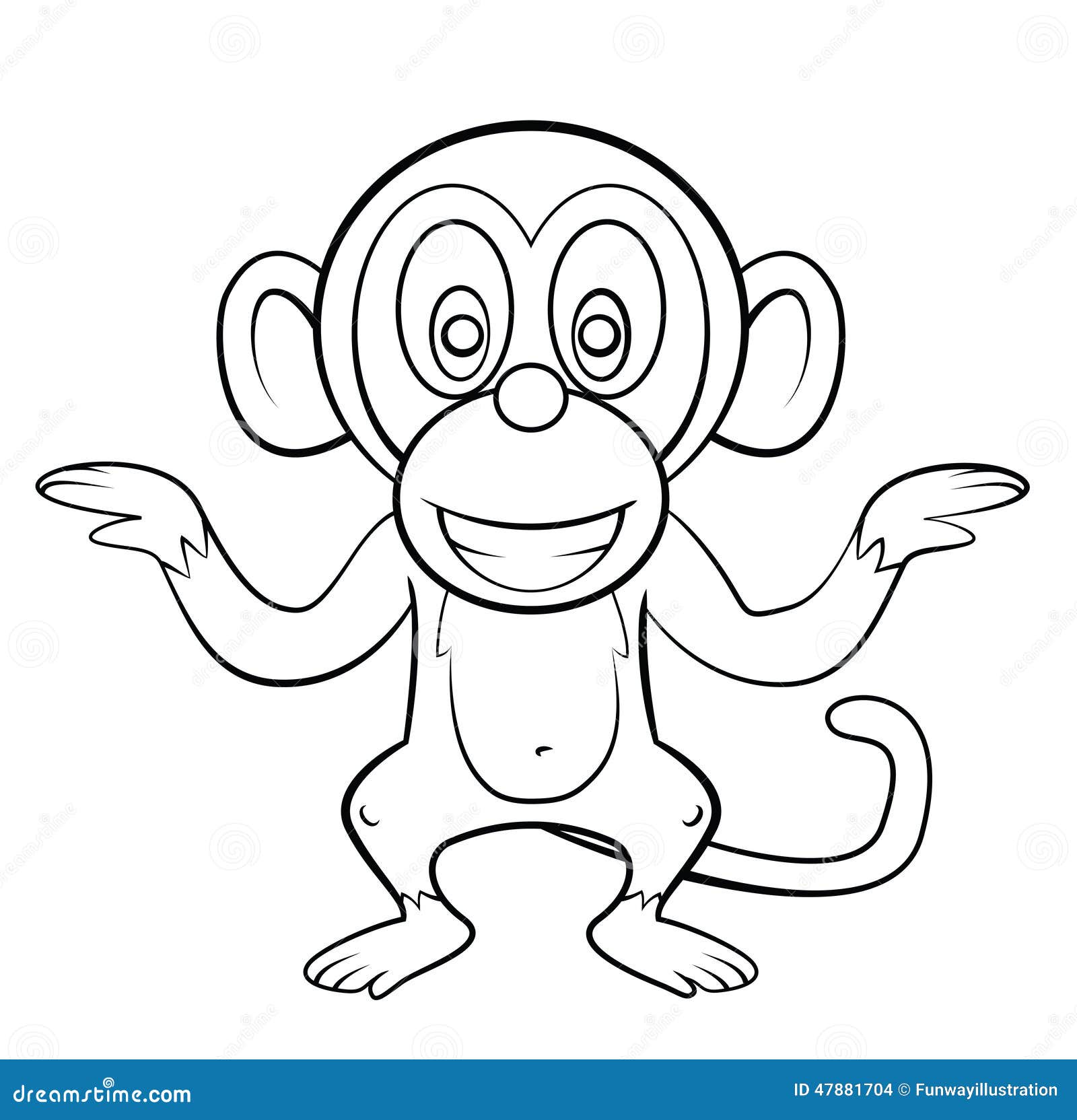 Monkey desenhos animados ilustração do vetor. Ilustração de isolado ...