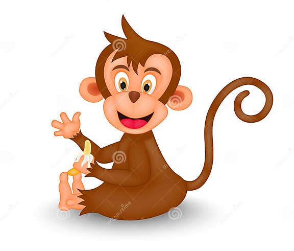 Monkey desenhos animados ilustração do vetor. Ilustração de selvagem ...