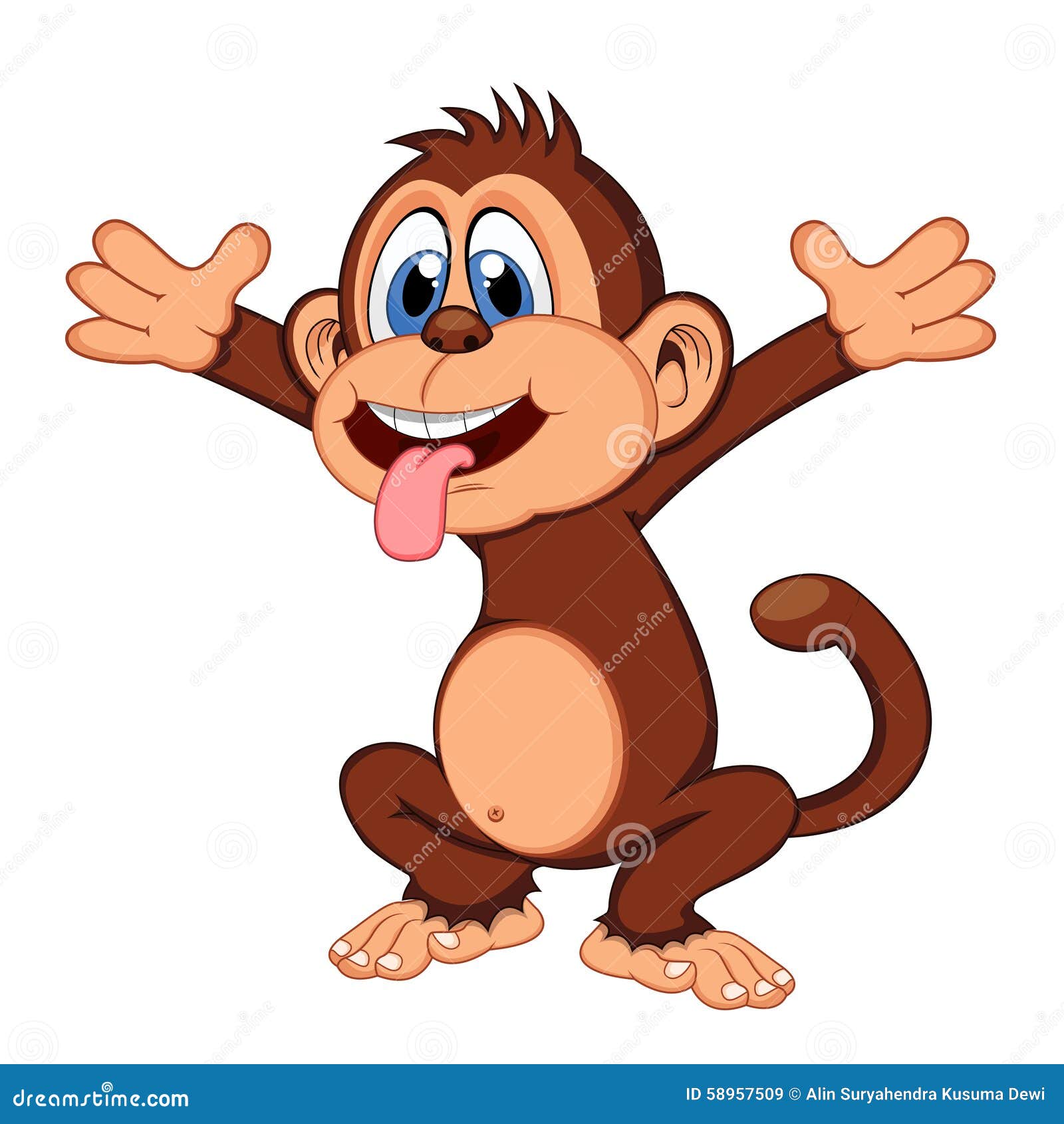 Monkey desenhos animados ilustração do vetor. Ilustração de chimpanzé ...