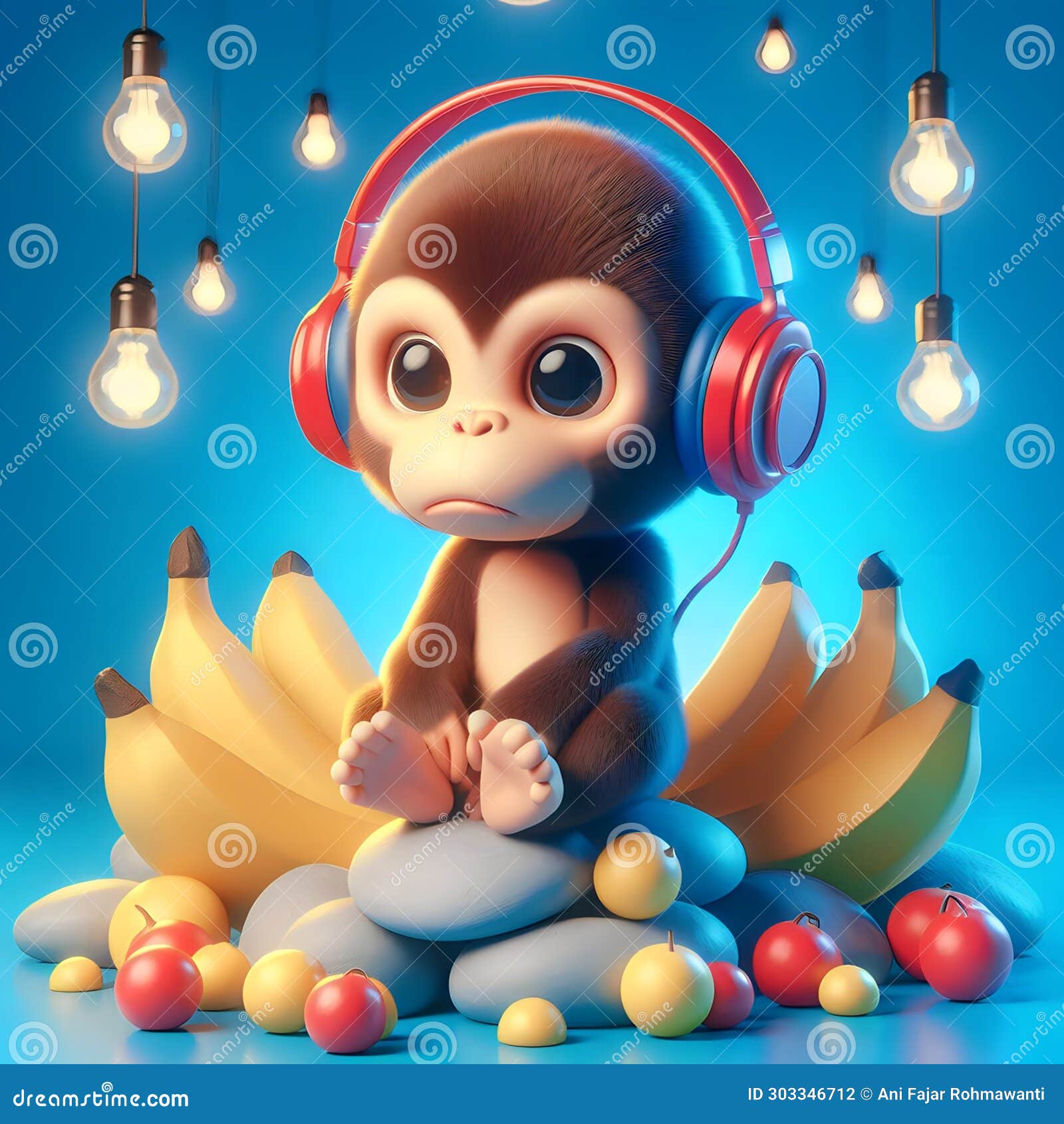 A desperate monkey stock illustration. Illustration of light - 303346712