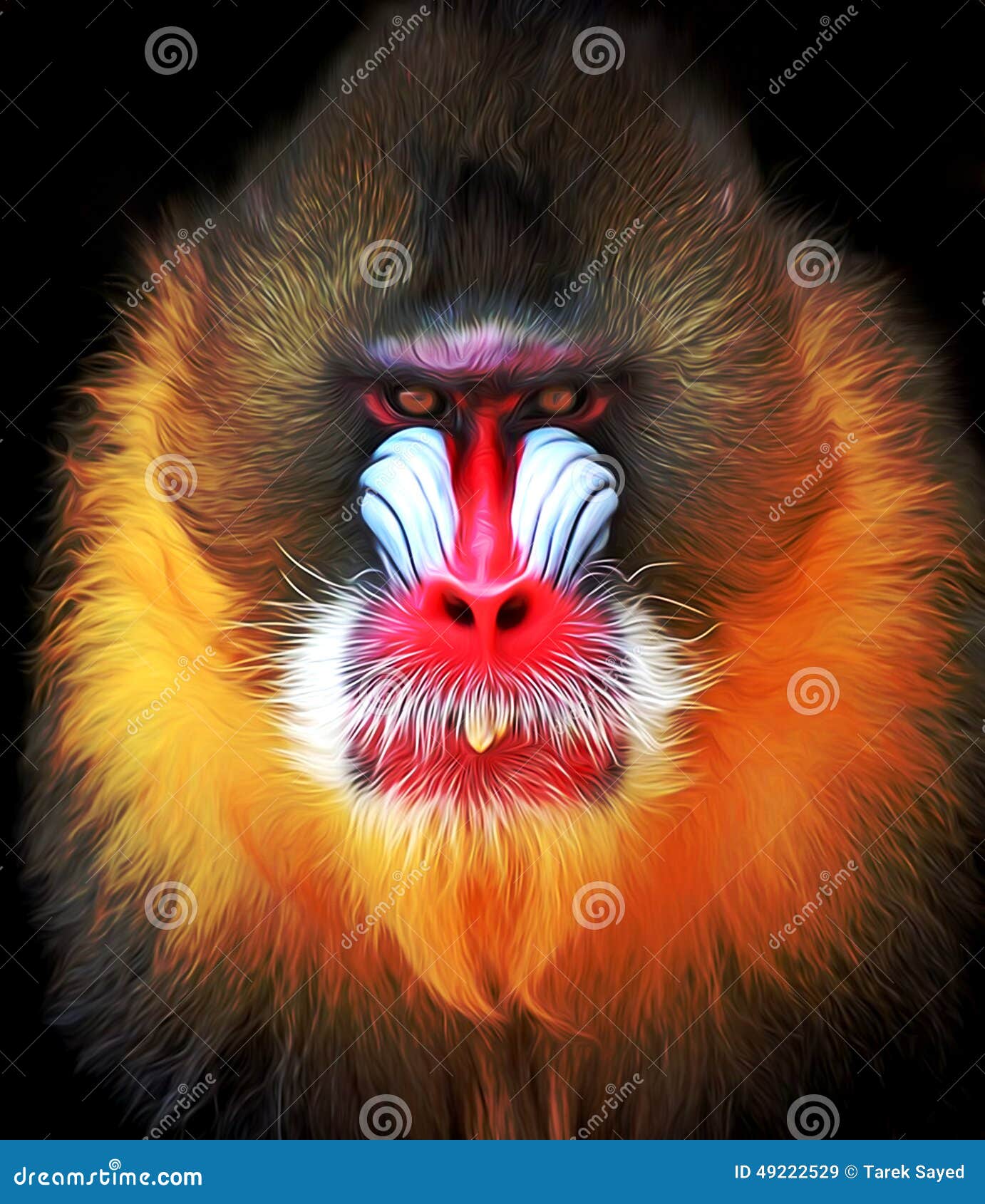 Monkey digital painting stock illustration. Illustration of monkey ...