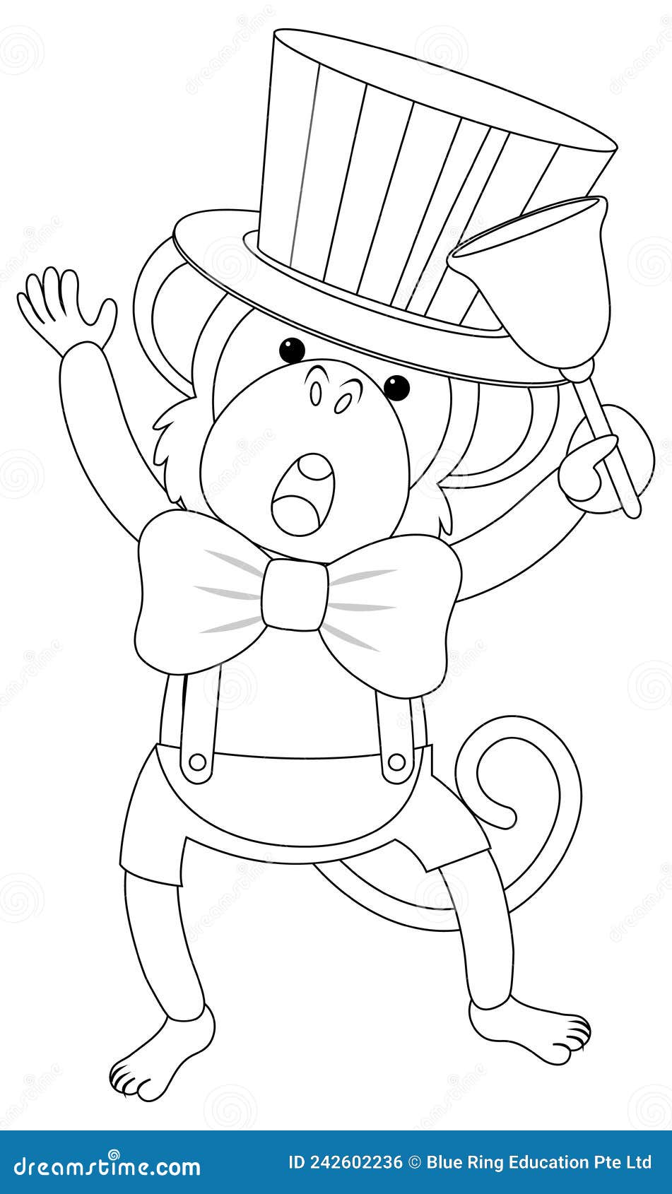 Monkey Doodle Outline For Colouring Vector Illustration | CartoonDealer ...