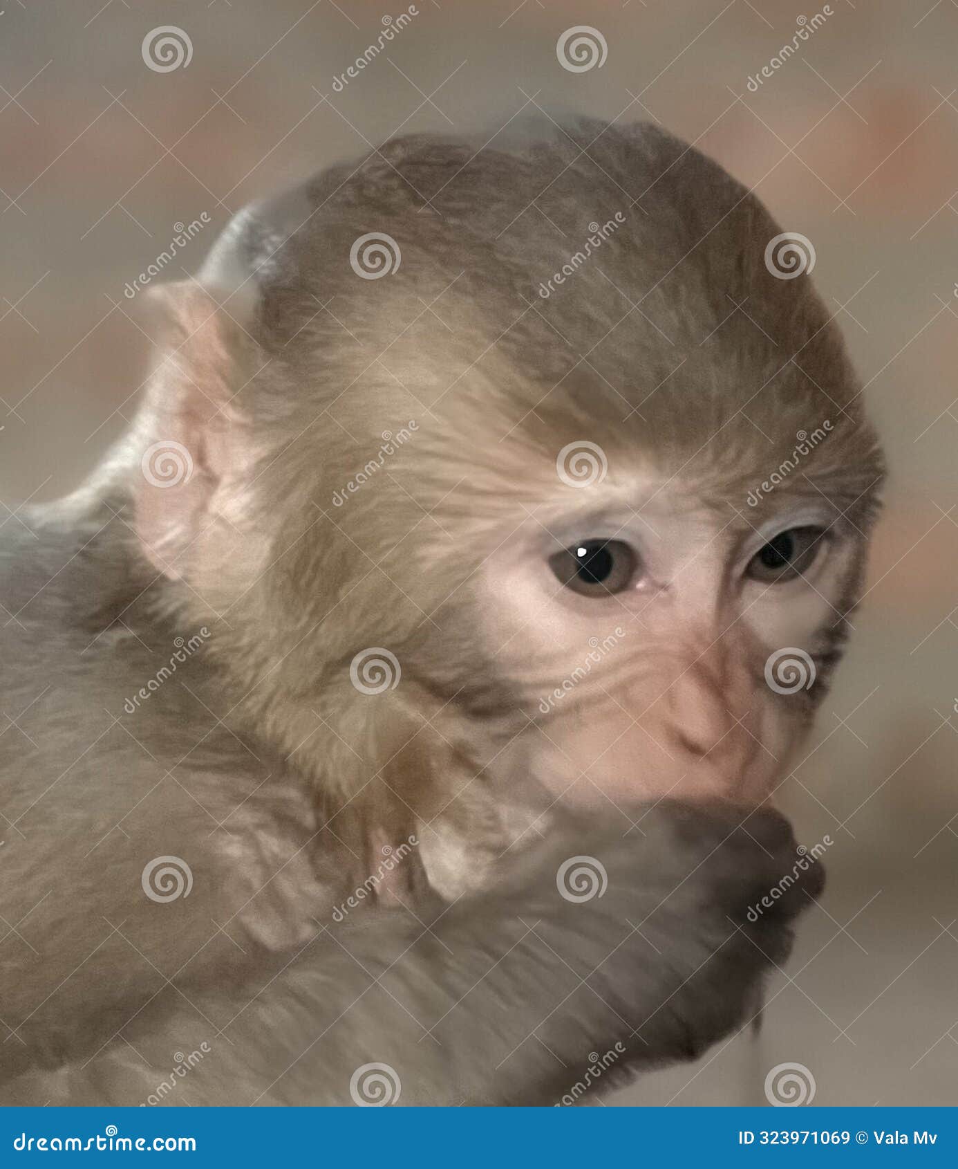 Monkey is Eating Popcorn and Looking Ahead Stock Image - Image of fruit ...