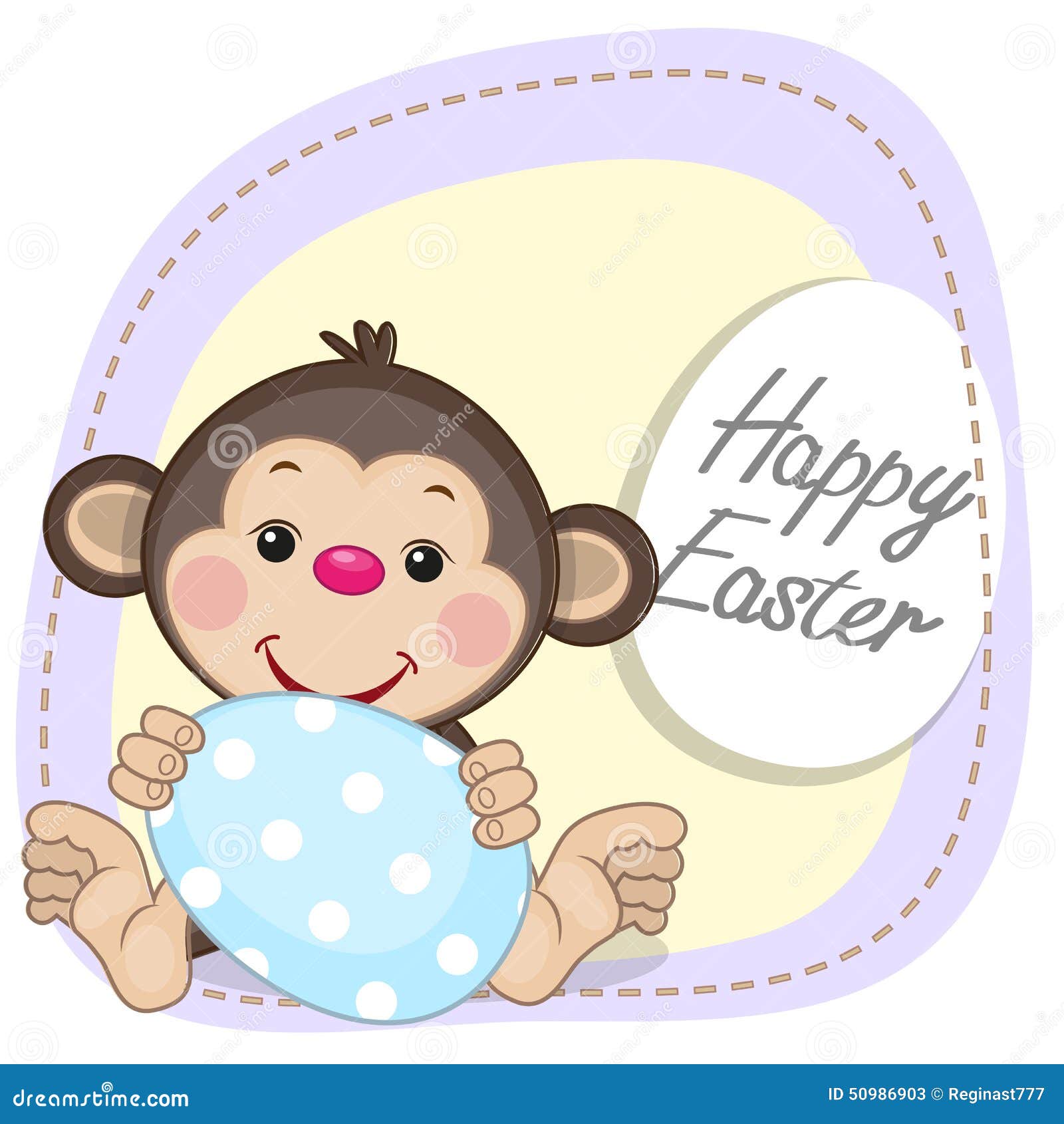 Monkey with egg stock vector. Illustration of holidays - 50986903