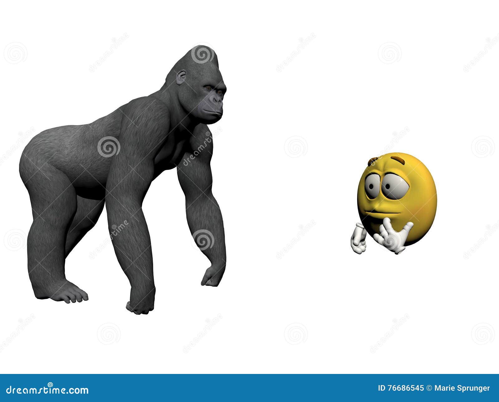 Monkey And Emoticon - 3d Render Royalty-Free Stock Photography ...